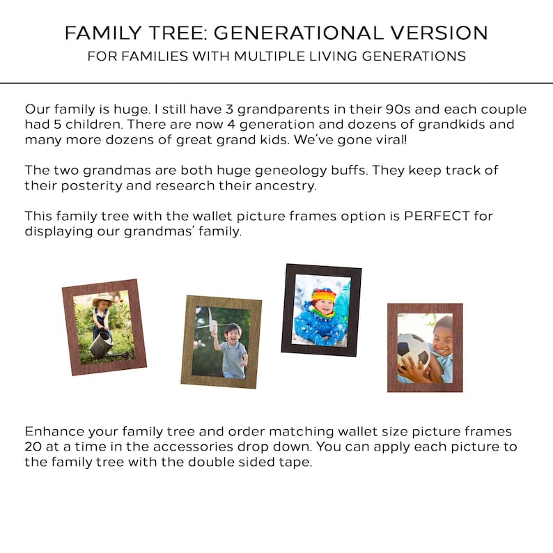 Personalized Family Tree With Picture Frames | Custom Wood Family Tree ...