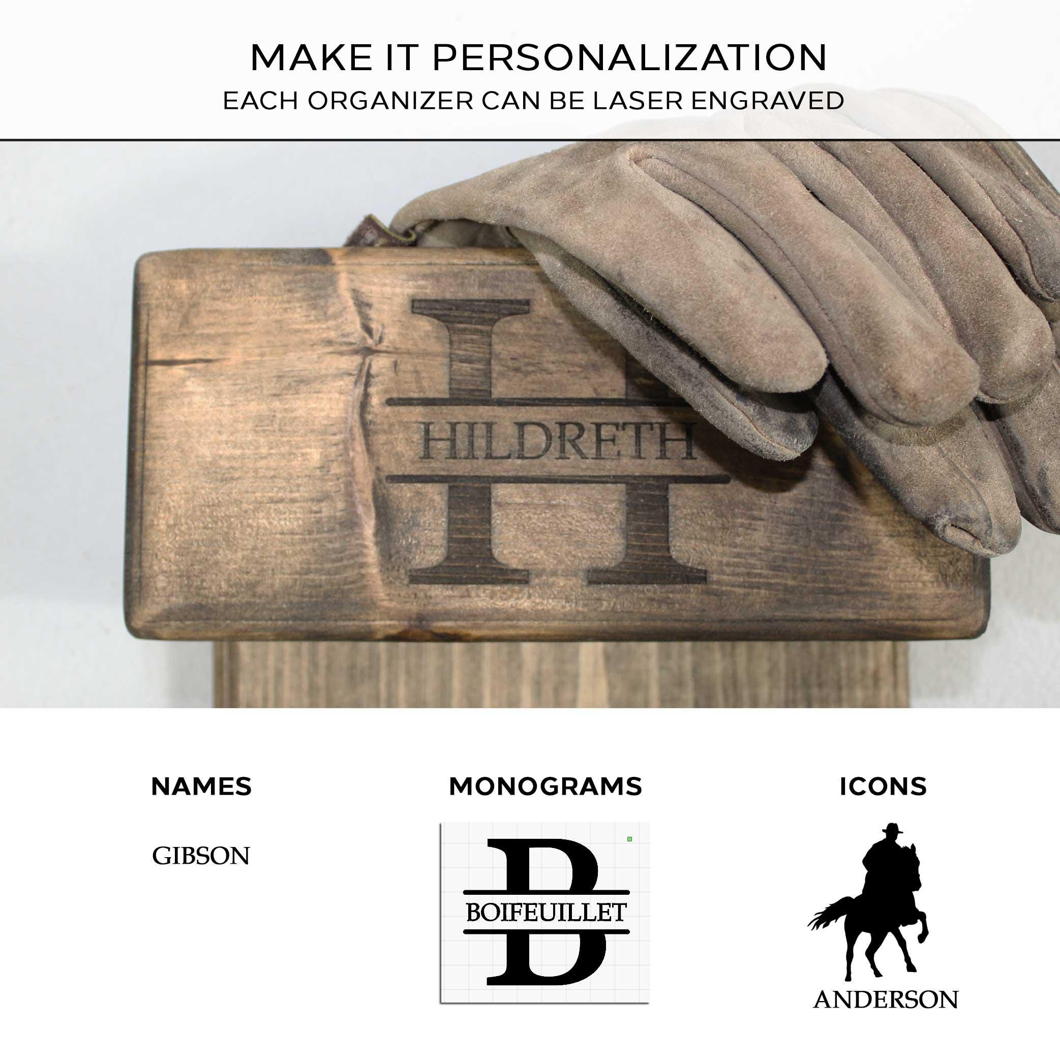 Personalized Hat Rack Entryway Organizer & Glove Box Mail Holder ...