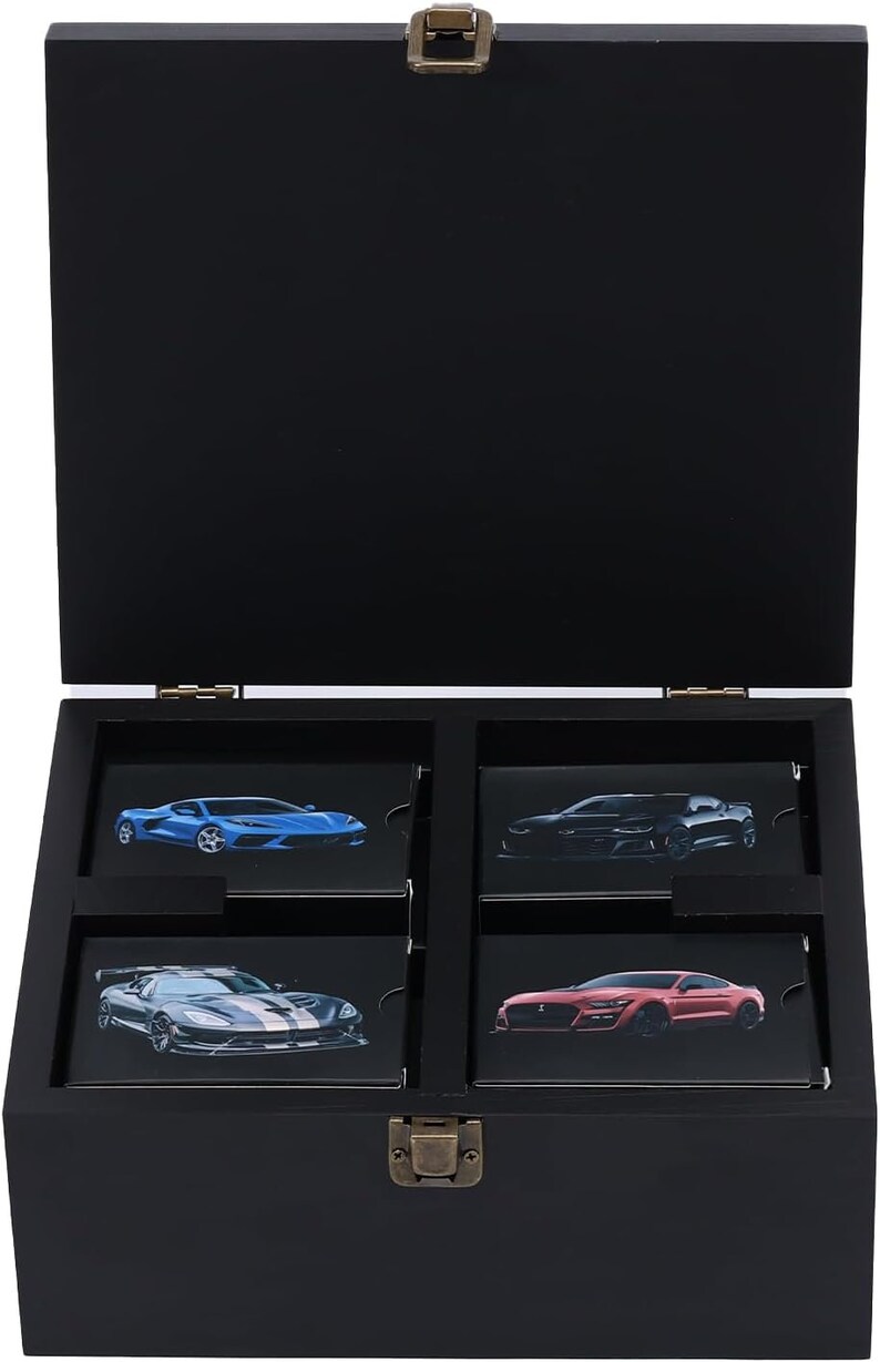 Muscle Car Themed Playing Cards With Organizer Box, Storage Box ...