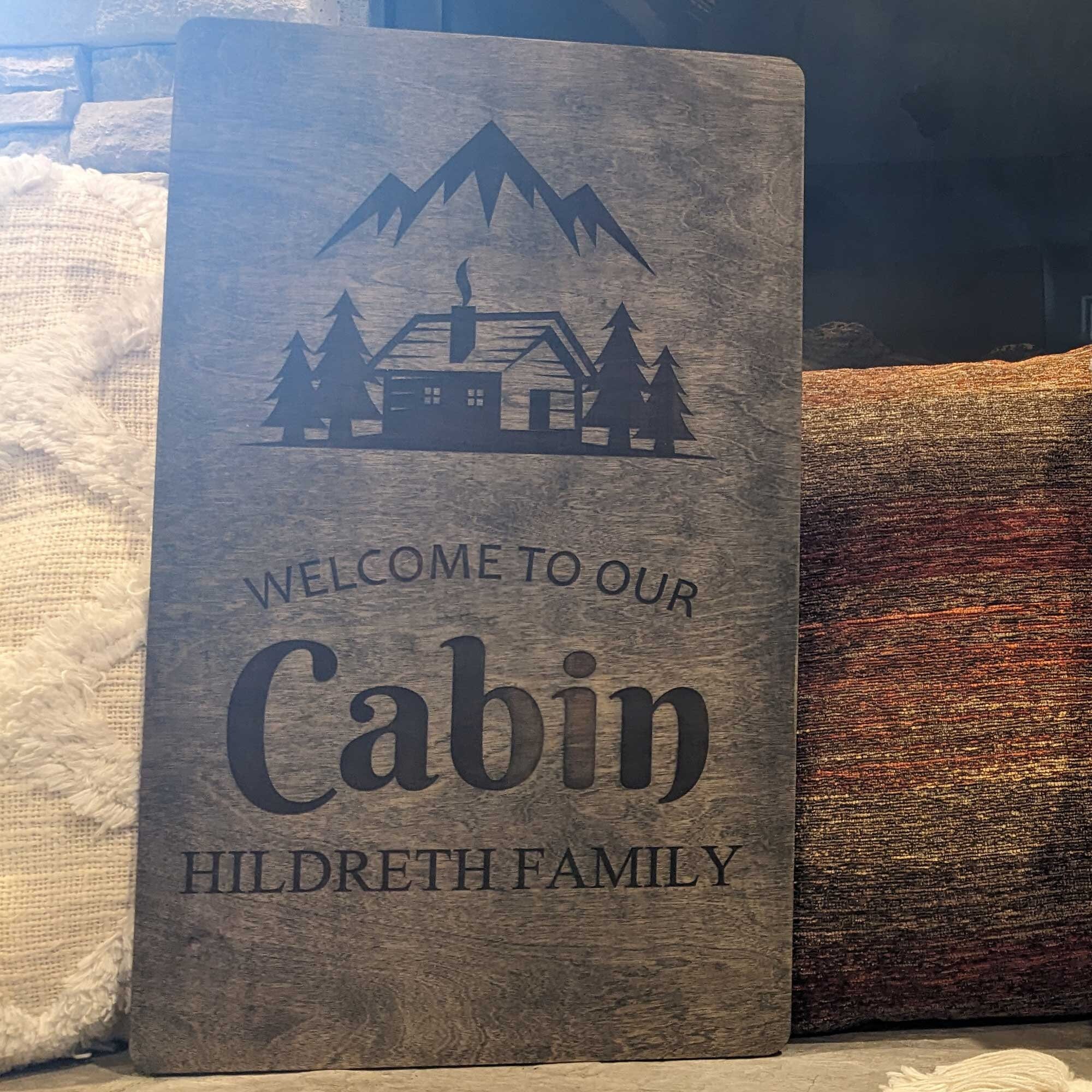 Custom Rustic Cabin Sign, Personalized Wood Sign, Cabin Wall Art ...