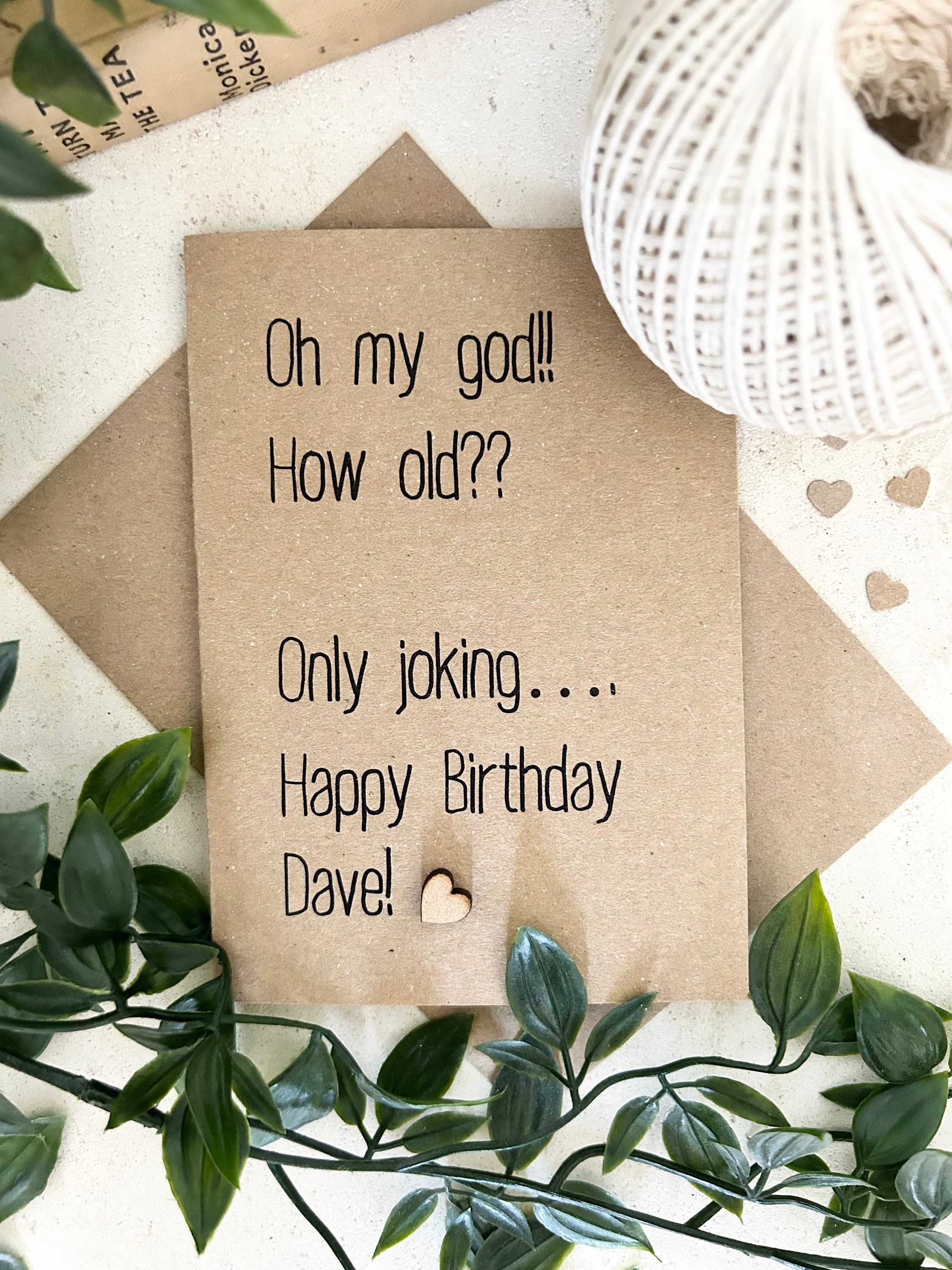 Rustic Happy Birthday Card Funny Haply Birthday Card Handmade ...