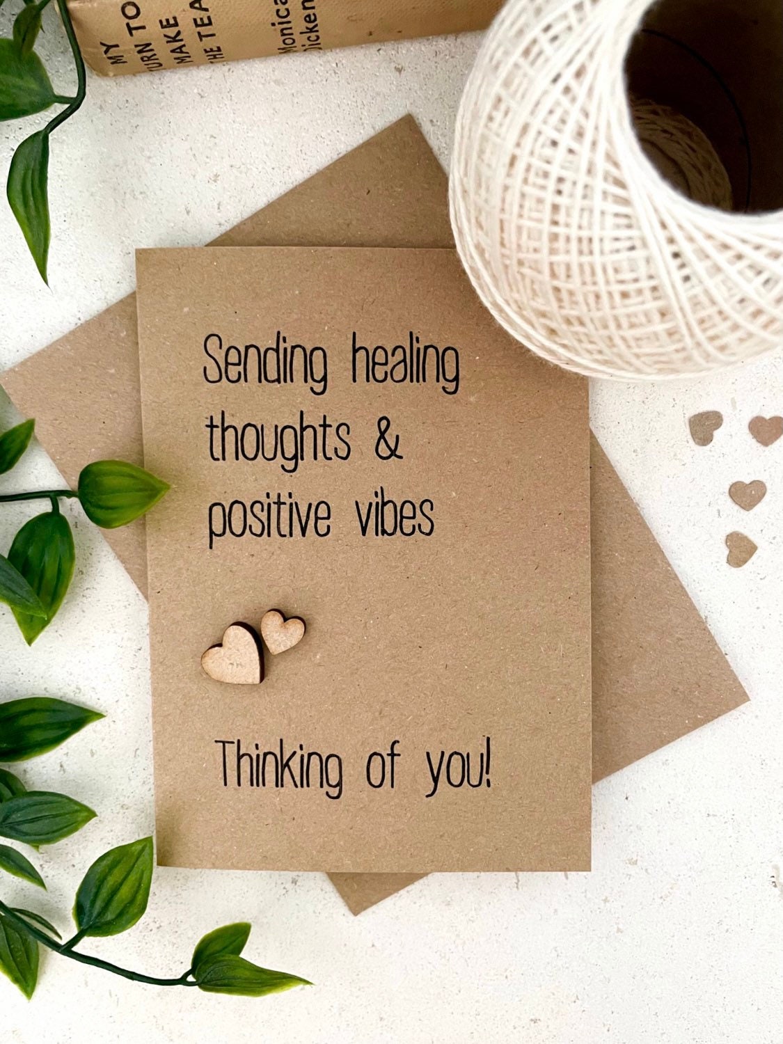 Rustic Positive Card | Handmade | Recycled Kraft - Etsy