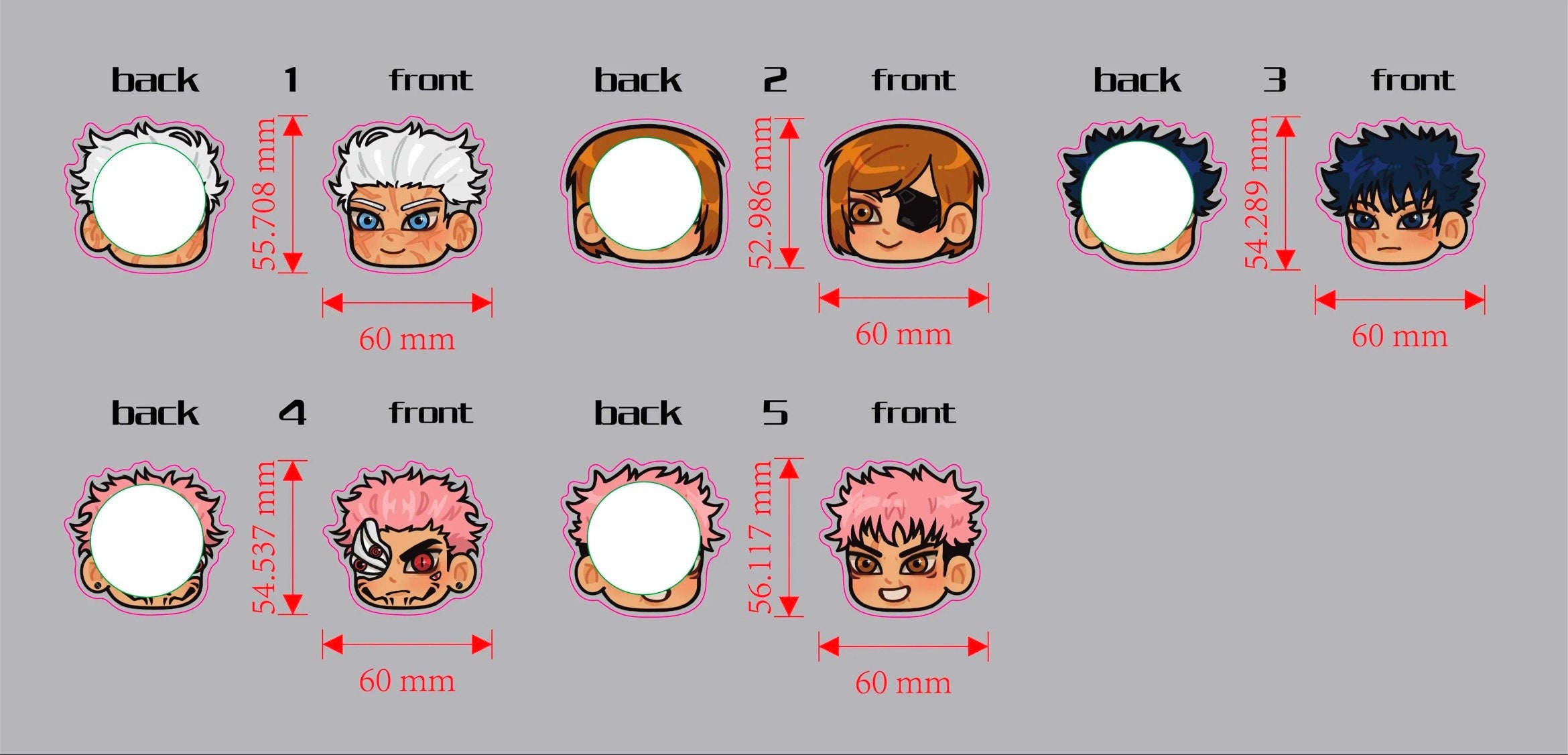 Jujutsu Kaisen Phone Grips : Yuji, Nobara, Megumi, Sukuna, Gojo - Etsy