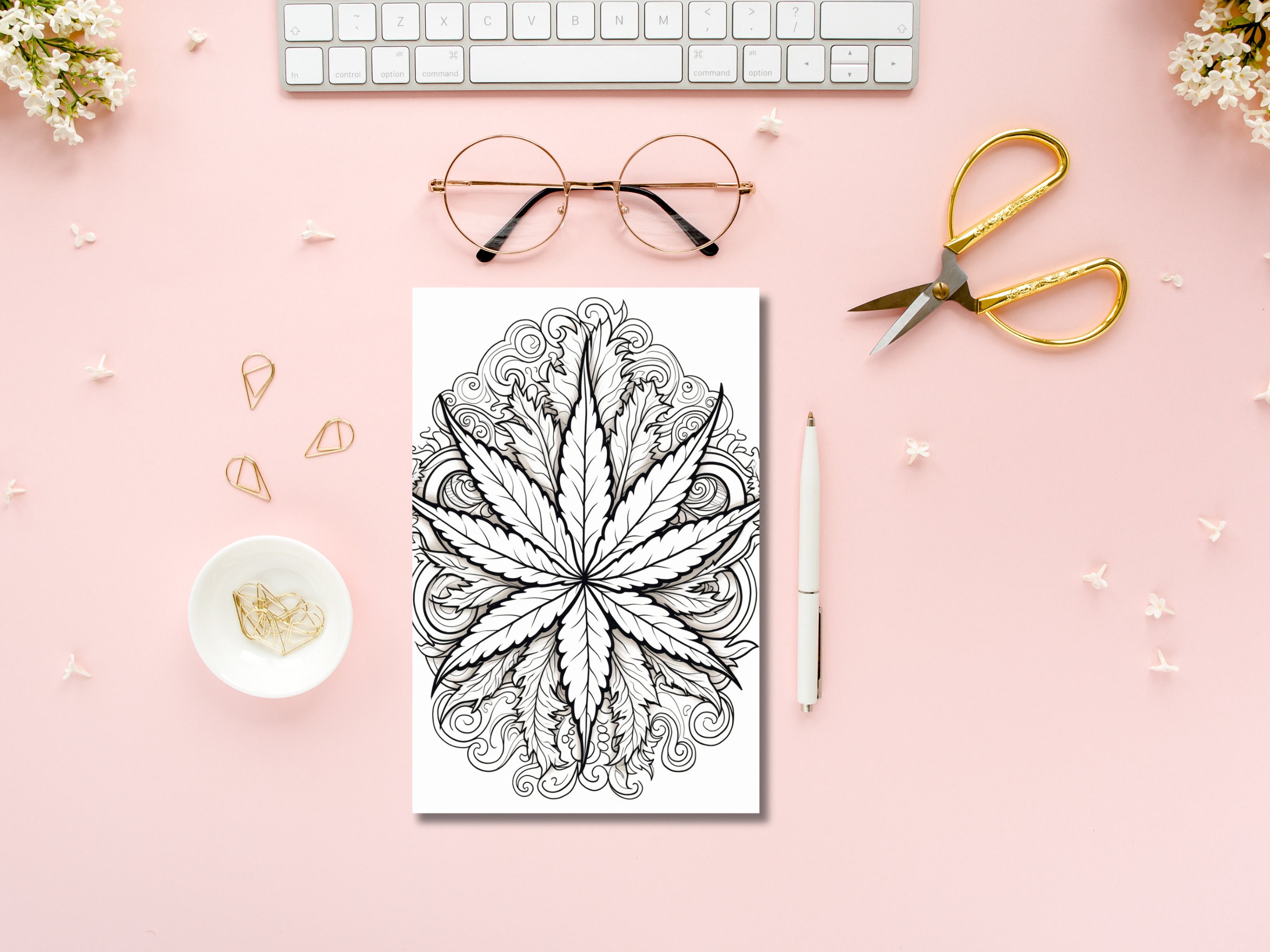 Cannabis Zen: Mandalas Coloring Book for Adults Stoner Theme Coloring ...