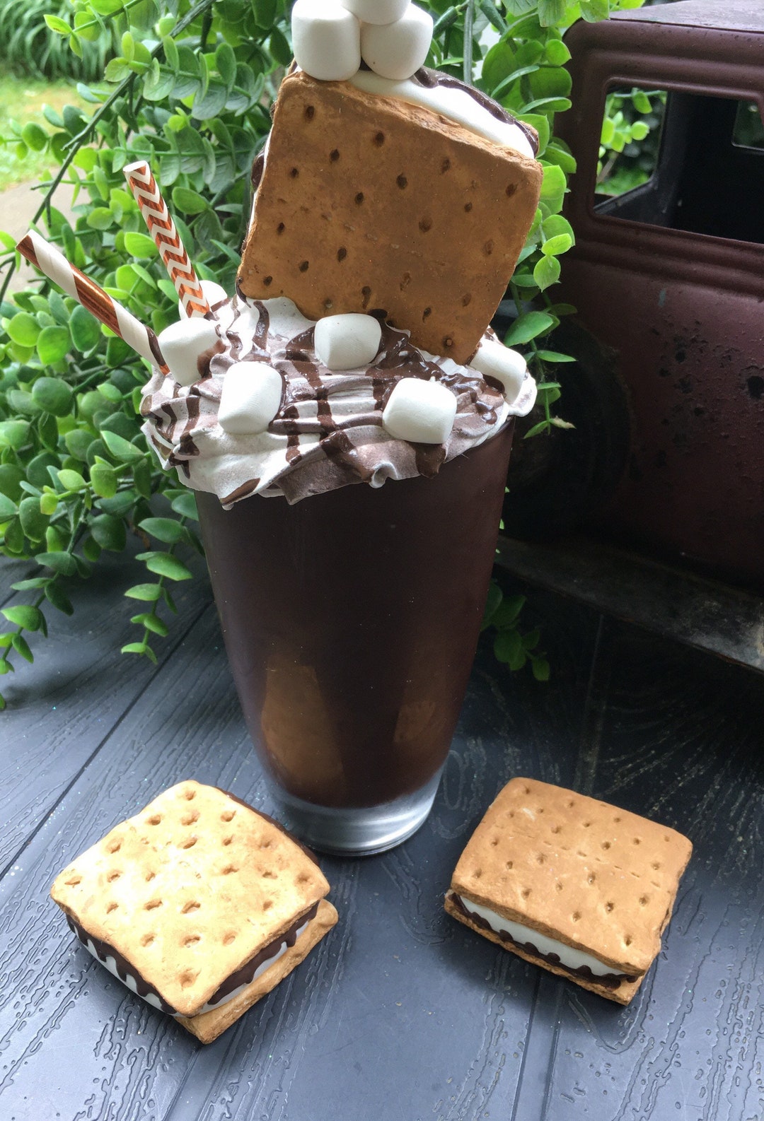 Faux Smores Marshmallow Chocolate Shake, Ice Cream Dessert, Fake Food ...