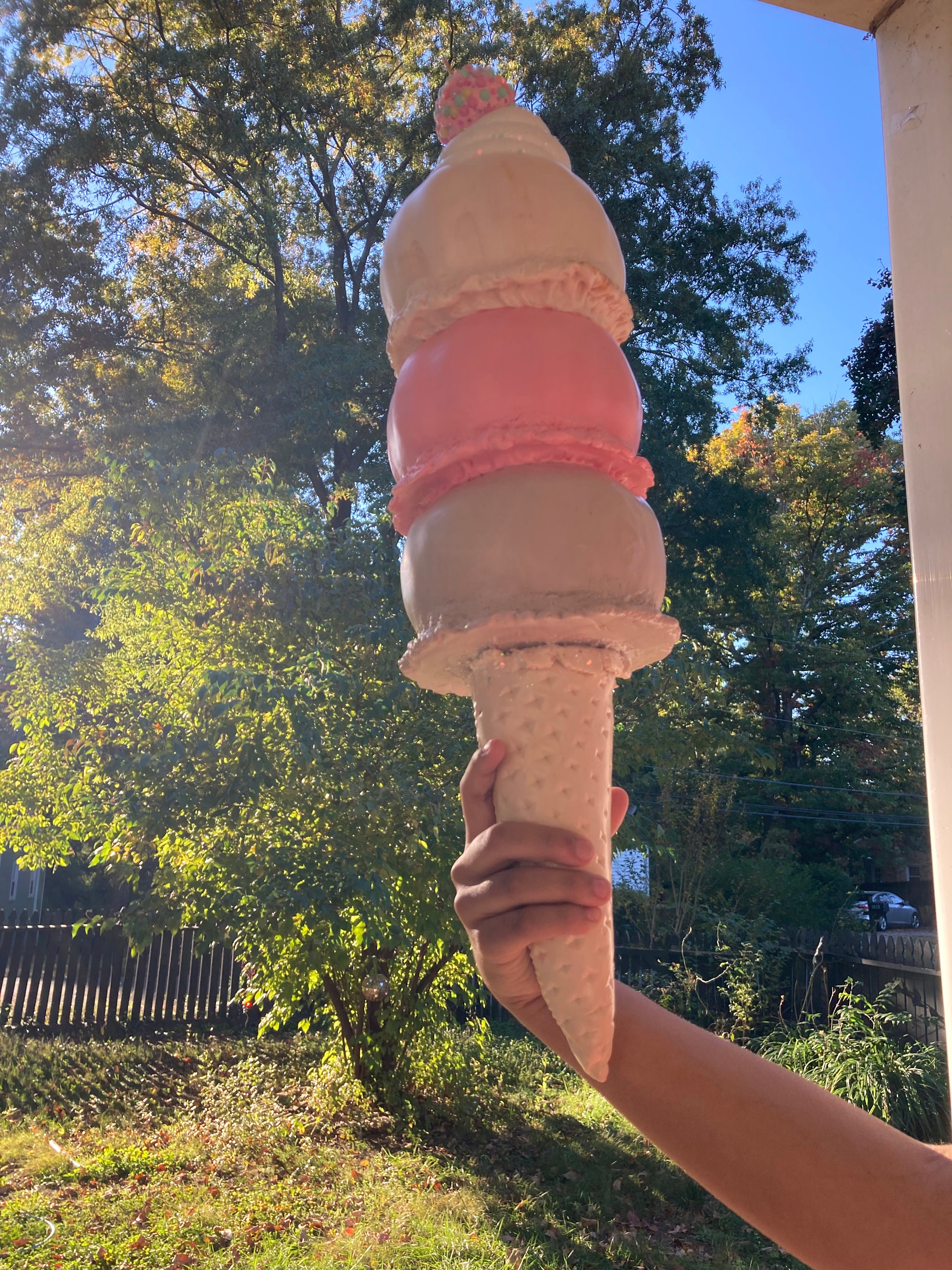 Giant Ice Cream, Candy Props, Candy Land Decor, Ice Cream Decor, Fake ...