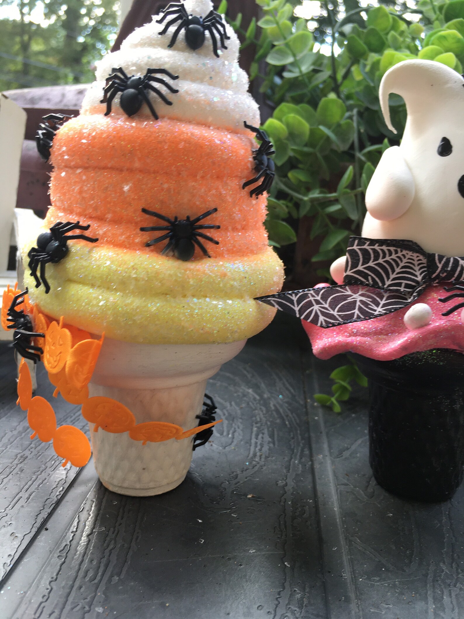 Candy Corn Ice Cream Cone/ghost Ice Cream Cone/ Whimsical Fake Bakes ...