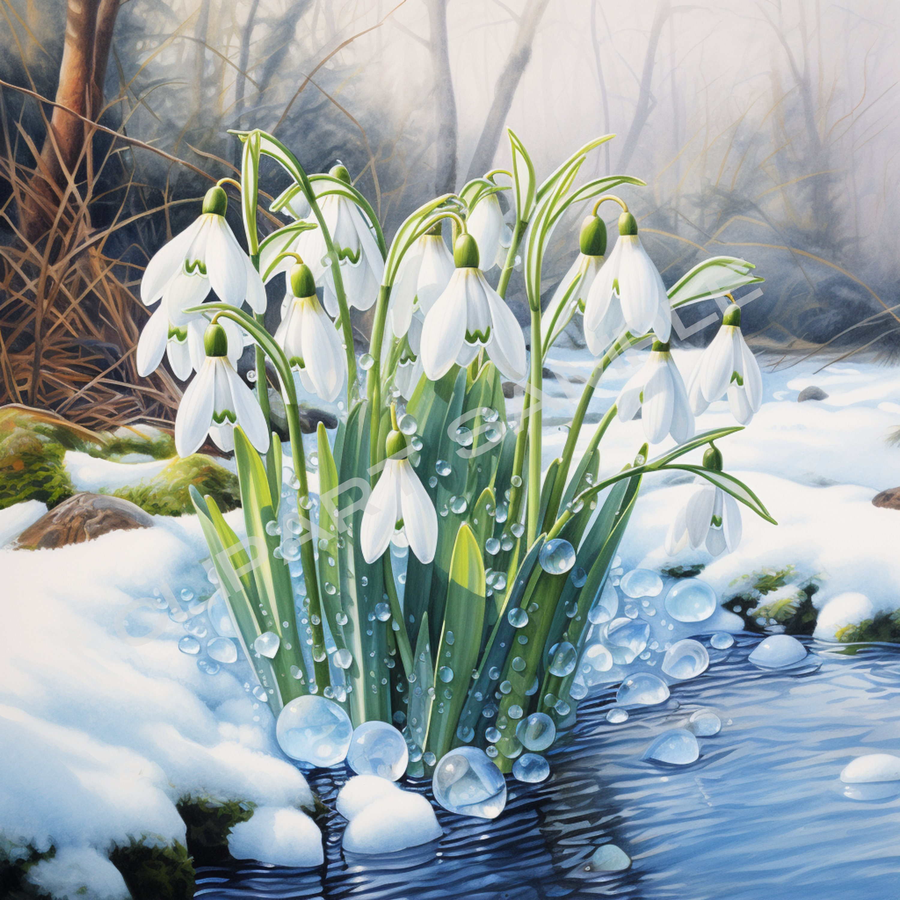 Birth Month January Watercolor Carnation and Snowdrop Flowers Clipart ...