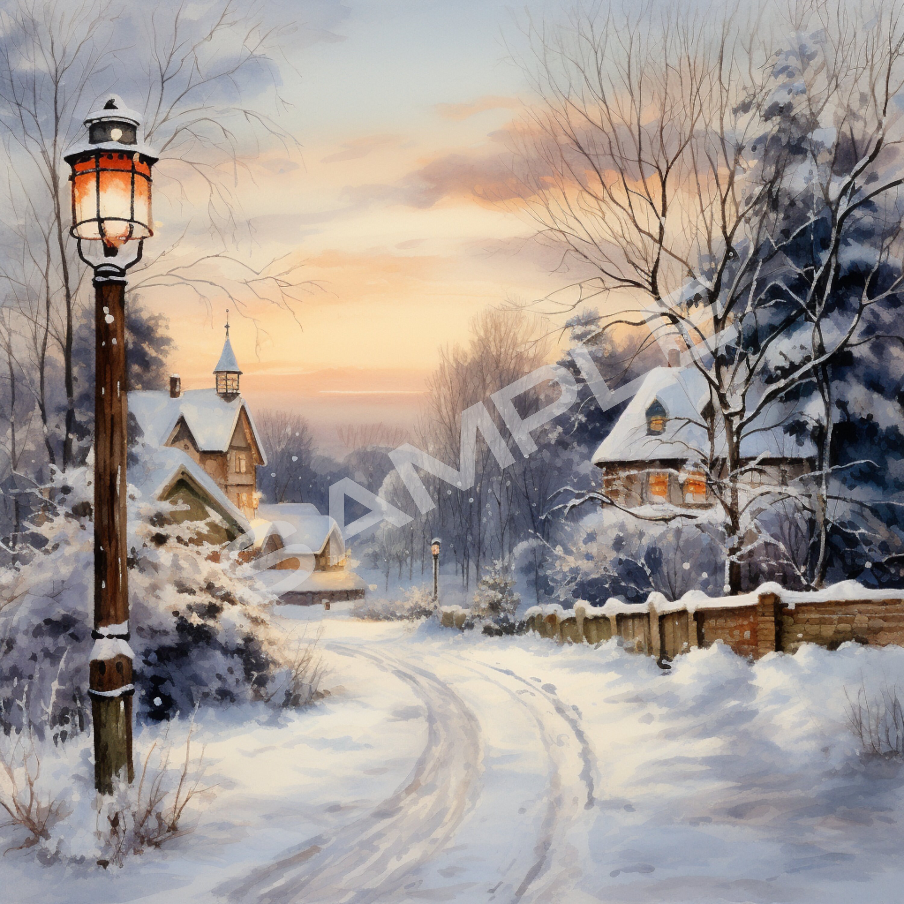 Christmas Countryside Clipart 15 High Quality Pngs, Digital Download ...