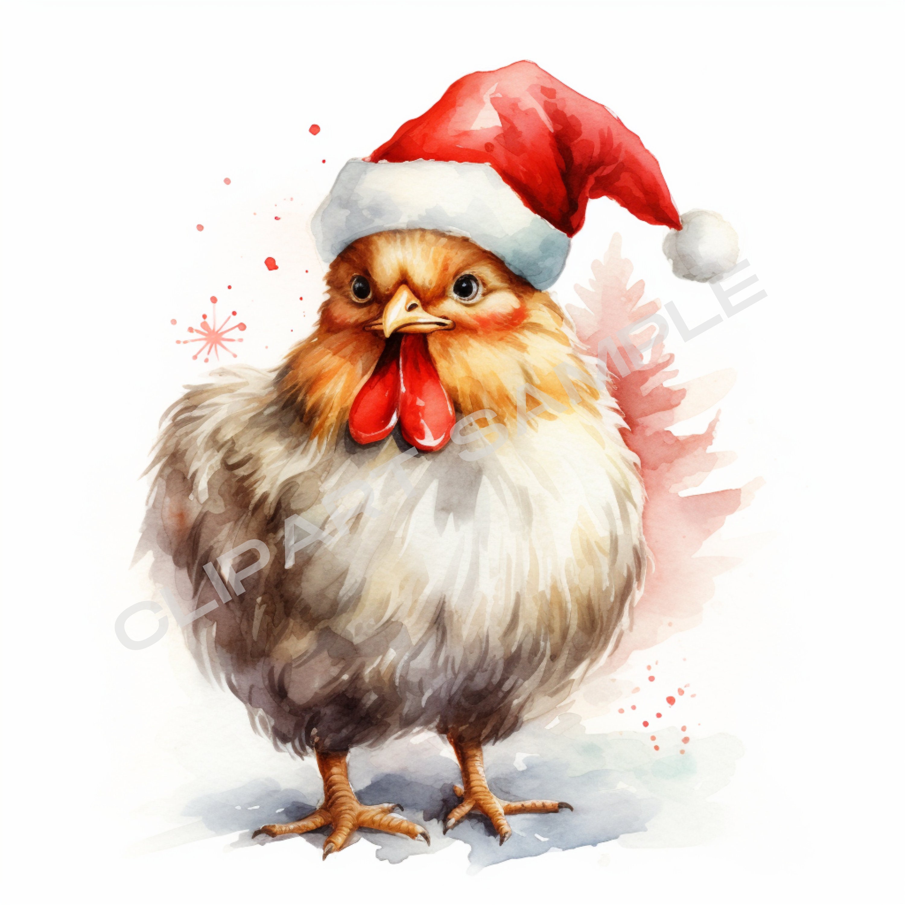 Christmas Chickens Clipart 22 High Quality Pngs, Digital Download ...