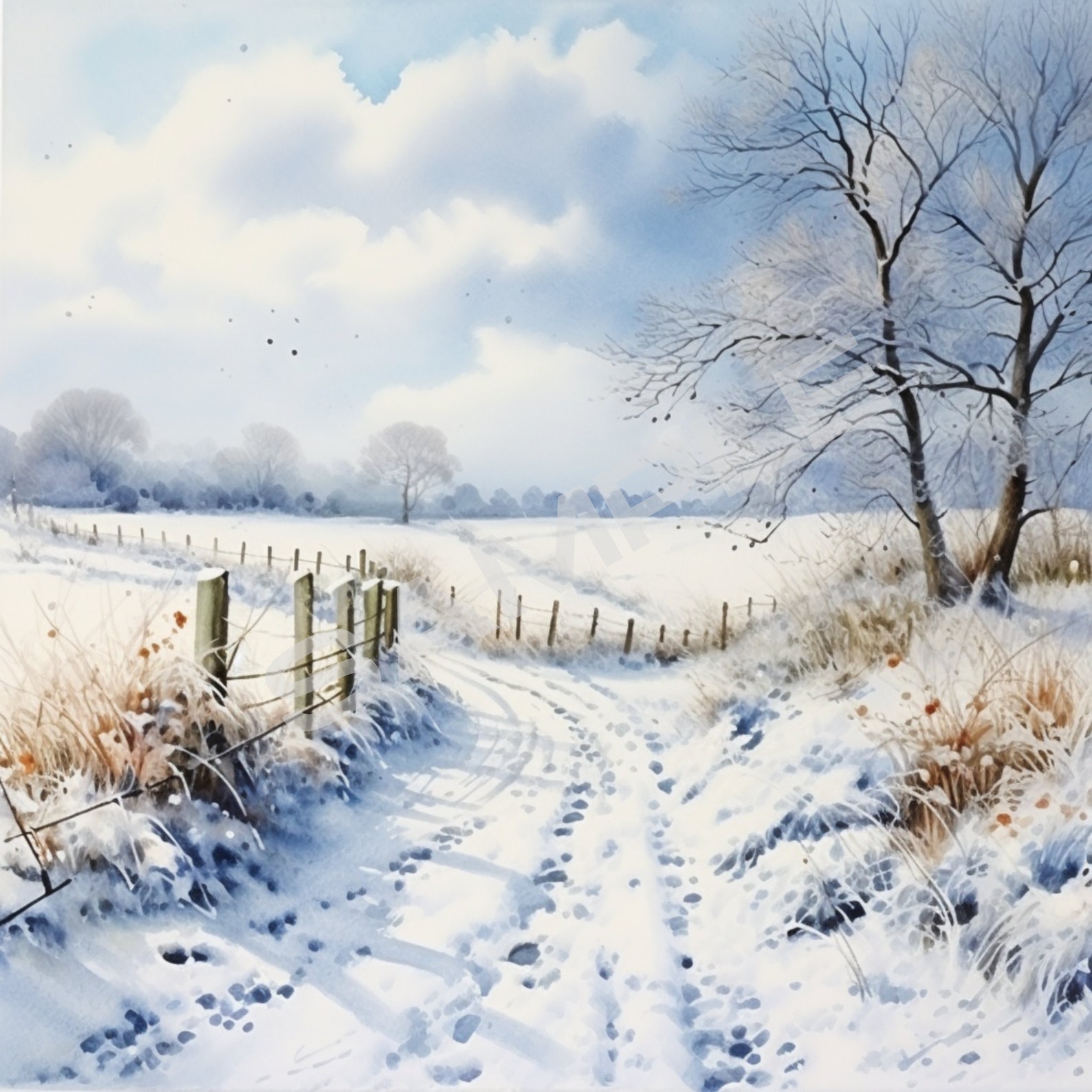 Christmas Countryside Clipart 15 High Quality Pngs, Digital Download ...