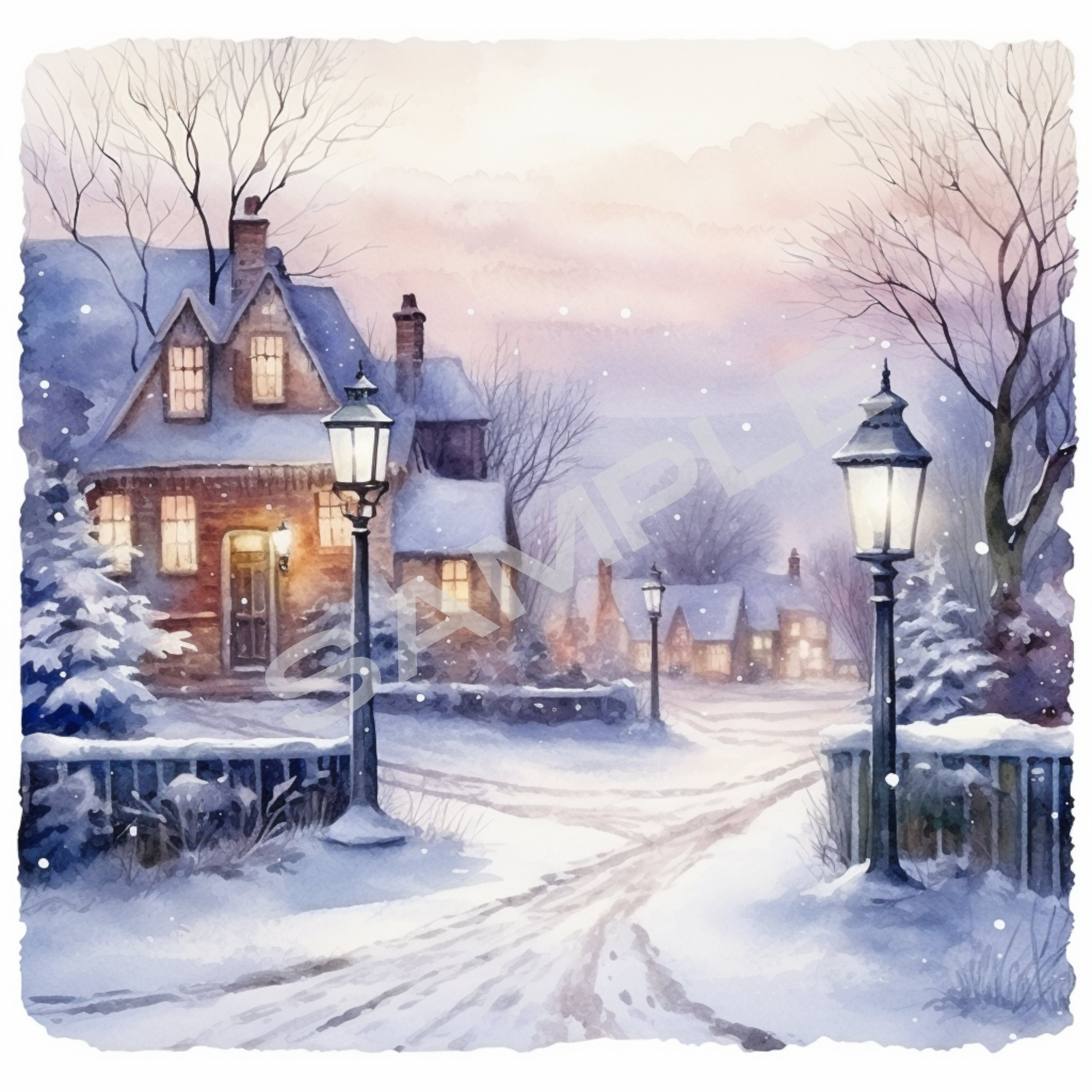 Christmas Countryside Clipart 15 High Quality Pngs, Digital Download ...