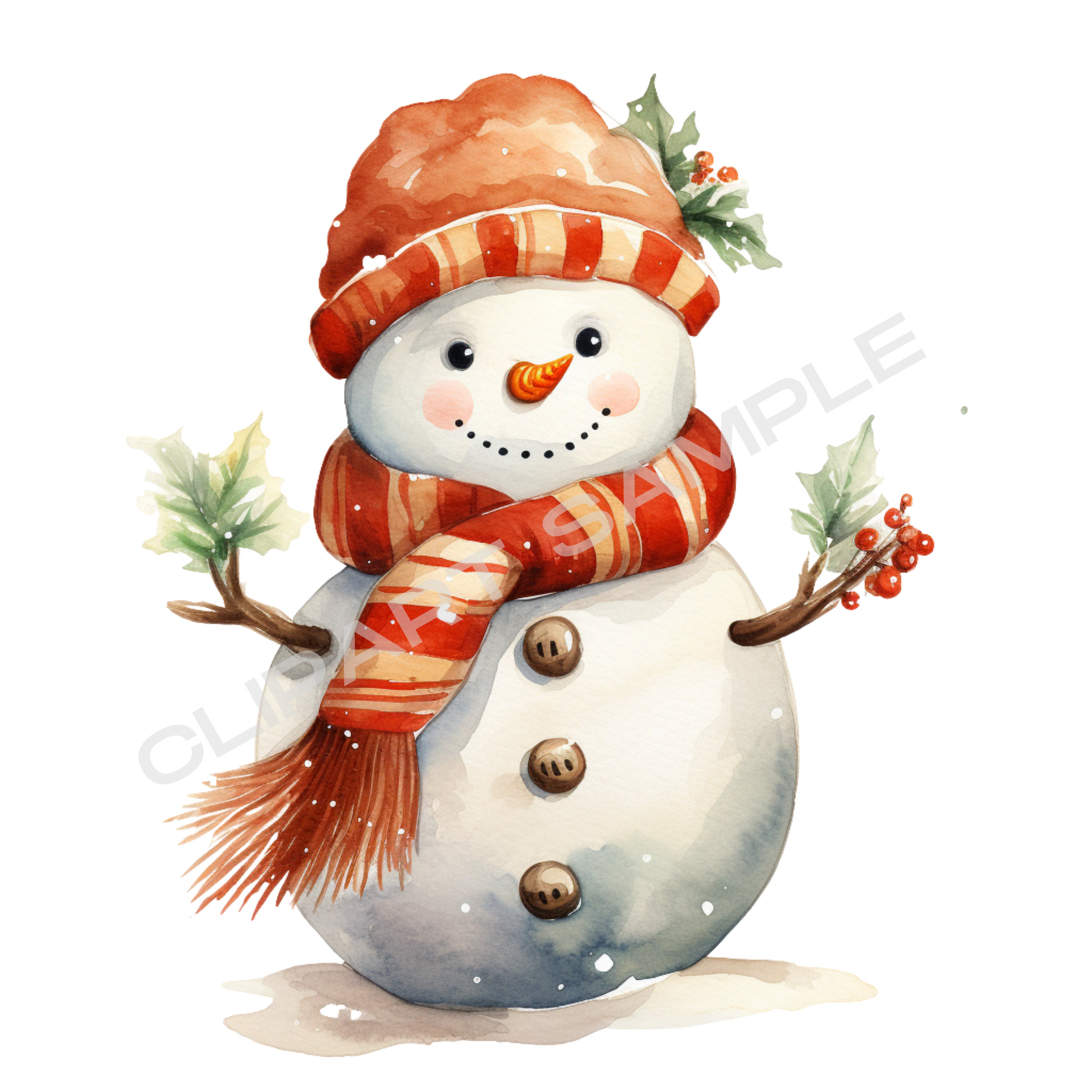 Christmas Snowmen Clipart 22 High Quality Pngs, Digital Download ...