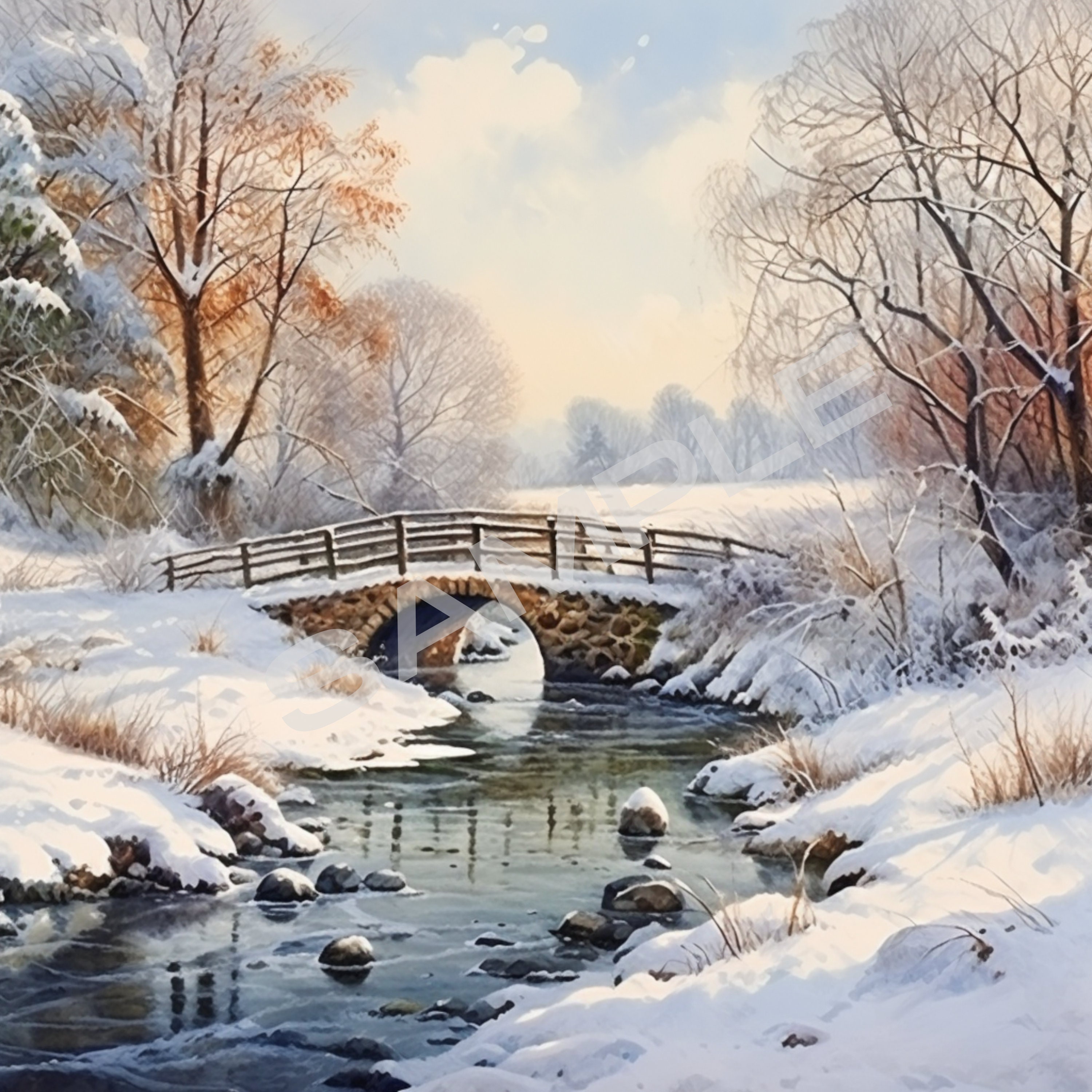 Christmas Countryside Clipart 15 High Quality Pngs, Digital Download ...