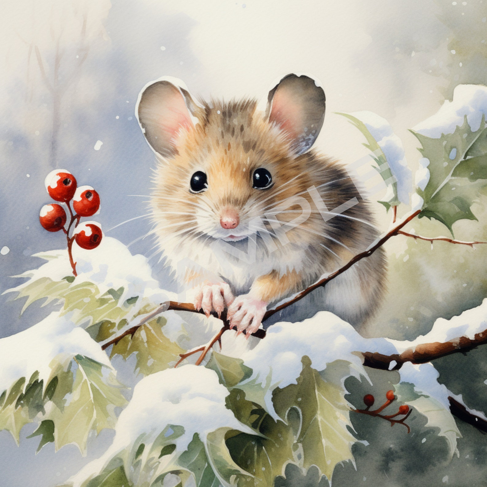 Christmas Mouse Clipart 21 High Quality Pngs, Digital Download ...