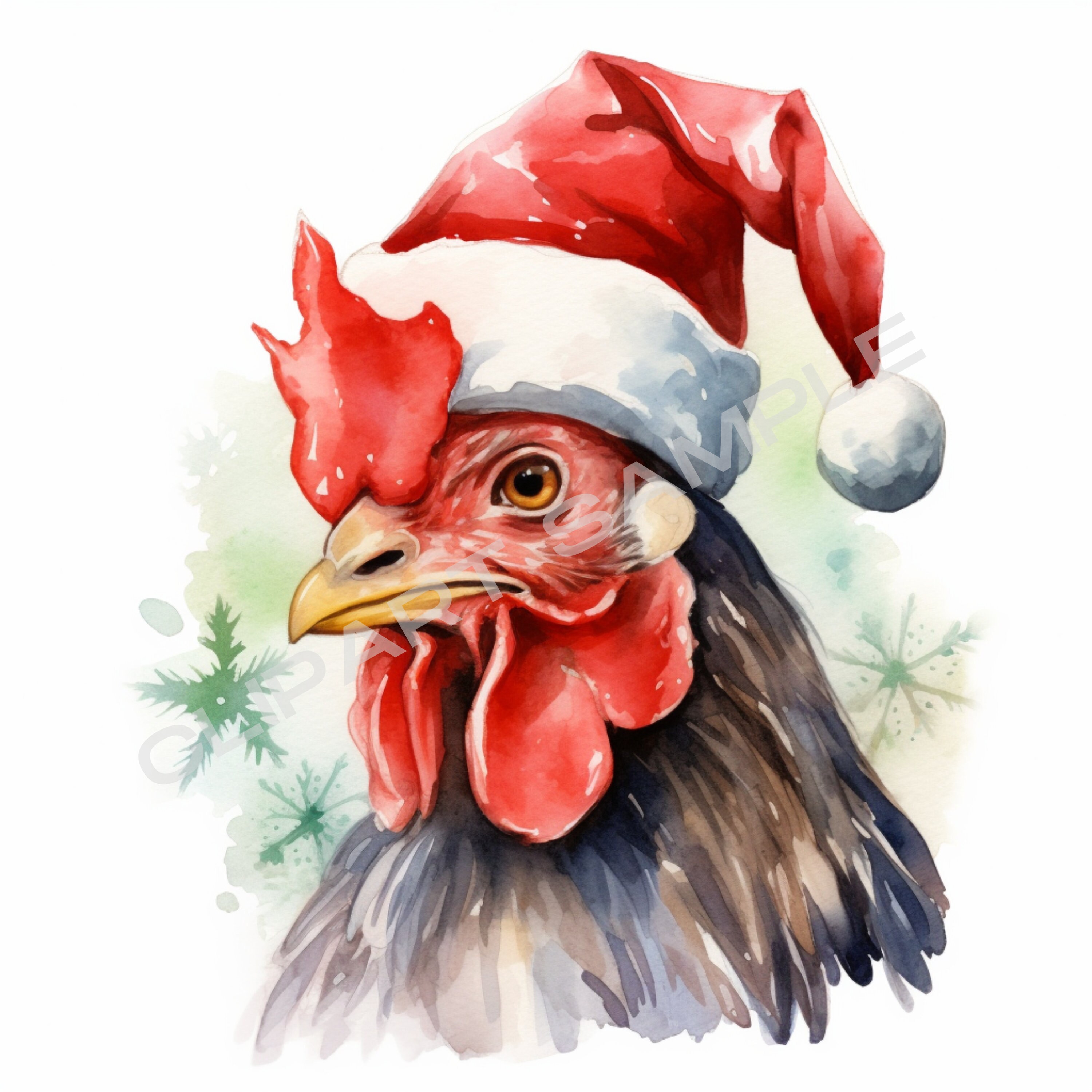 Christmas Chickens Clipart 22 High Quality Pngs, Digital Download ...