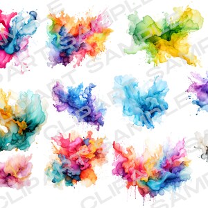 Watercolor Color Splash Clipart PNG, Paint Splatter Clipart, Alcohol ...