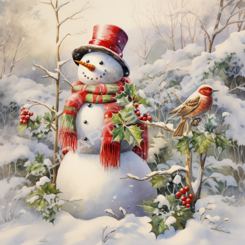 Christmas Snowmen Clipart 21 High Quality Pngs, Digital Download ...