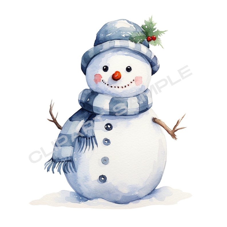 Christmas Snowmen Clipart 22 High Quality Pngs, Digital Download ...