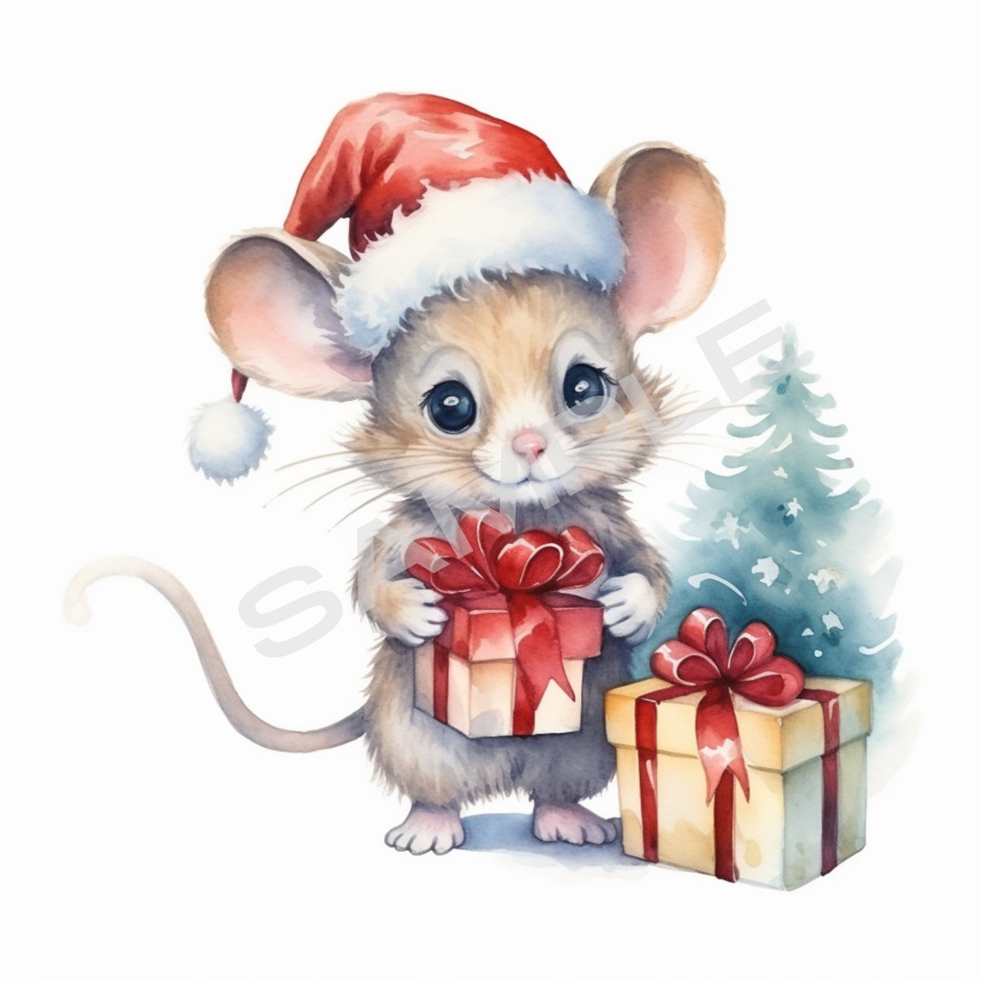 Christmas Mouse Clipart 21 High Quality Pngs, Digital Download ...
