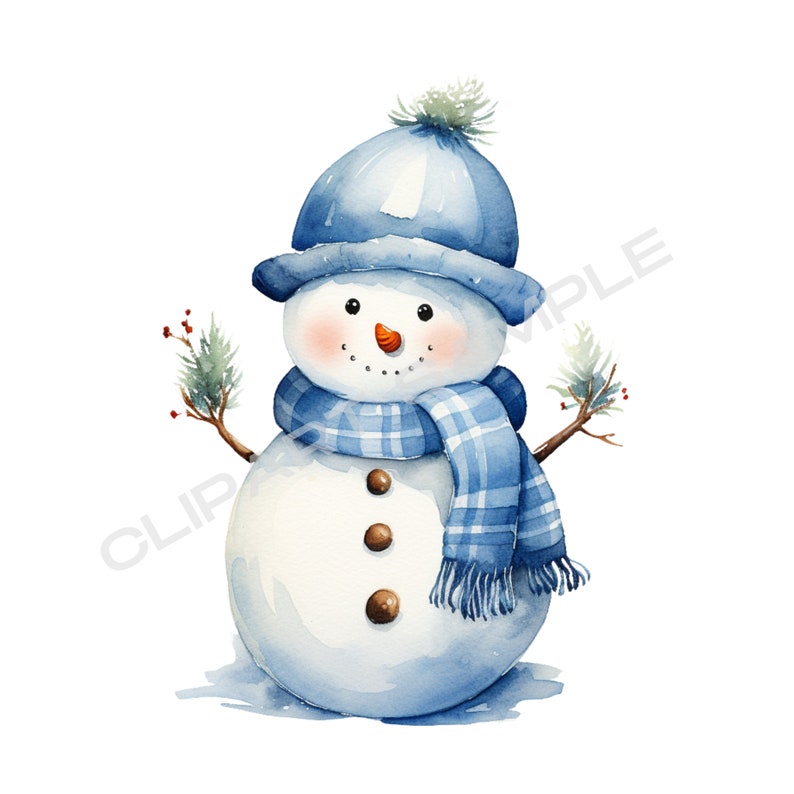 Christmas Snowmen Clipart 22 High Quality Pngs, Digital Download ...