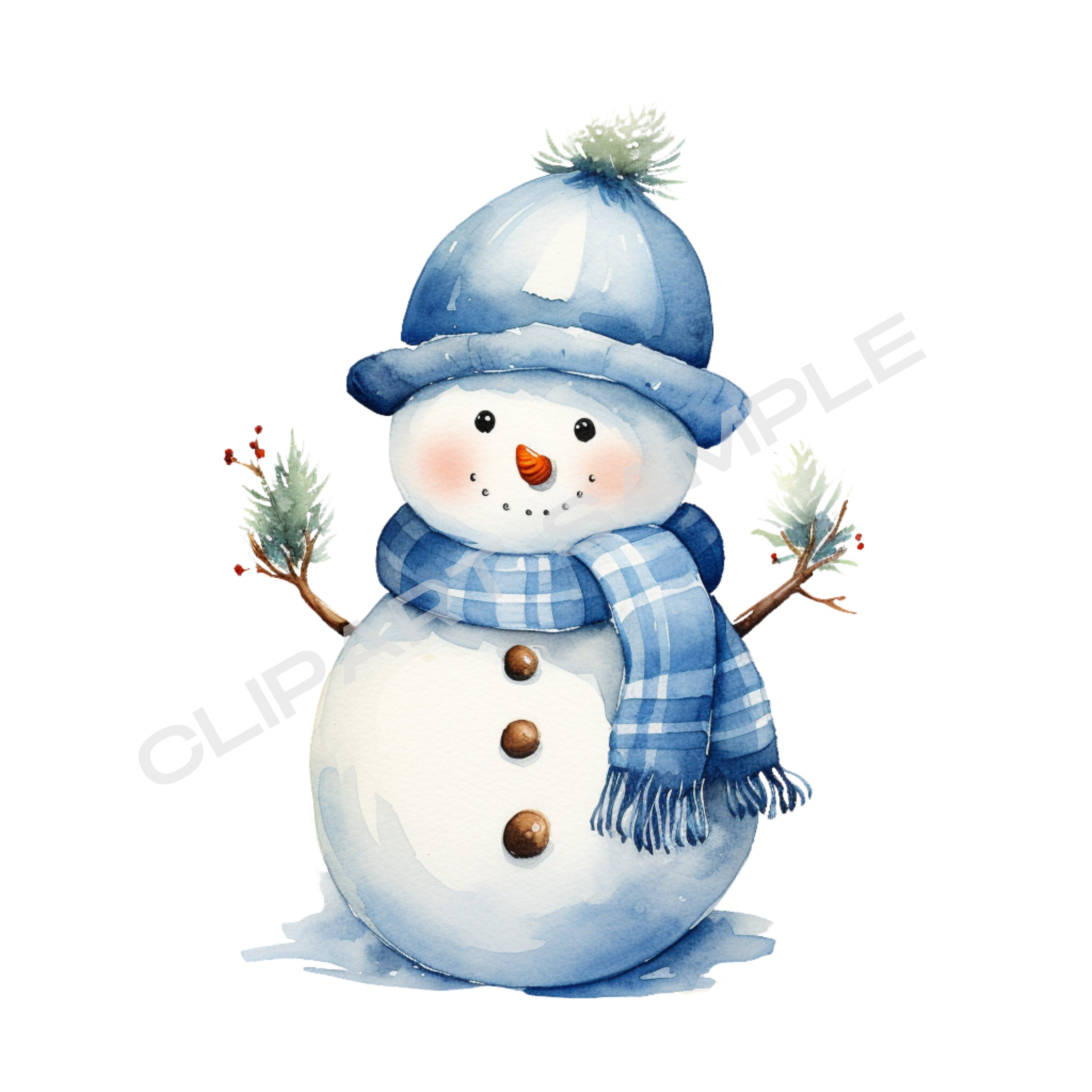 Christmas Snowmen Clipart 22 High Quality Pngs, Digital Download ...