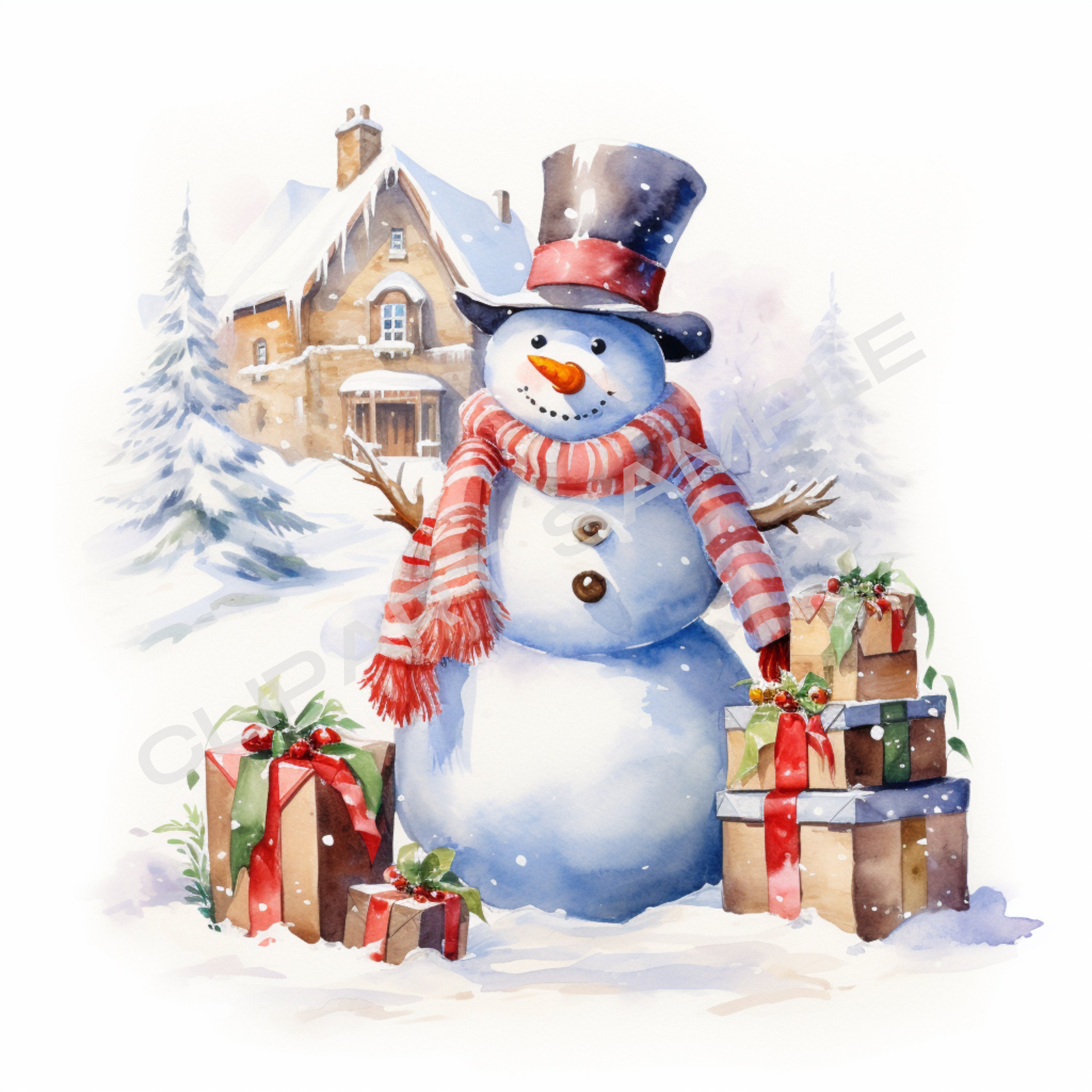 Christmas Snowmen Clipart 21 High Quality Pngs, Digital Download ...