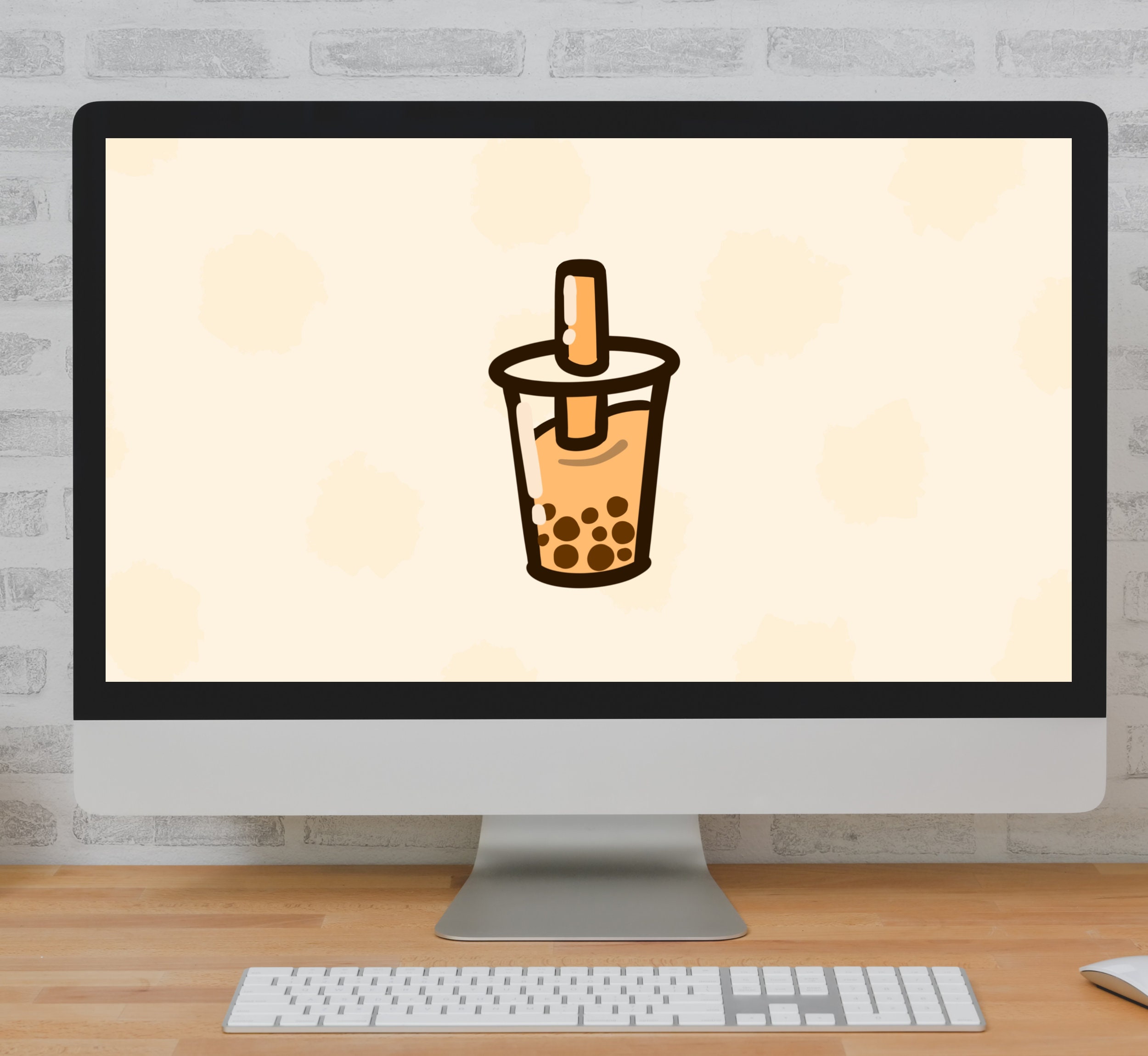 Bubble tea Computer Wallpaper 2 boba Desktop Background | Etsy