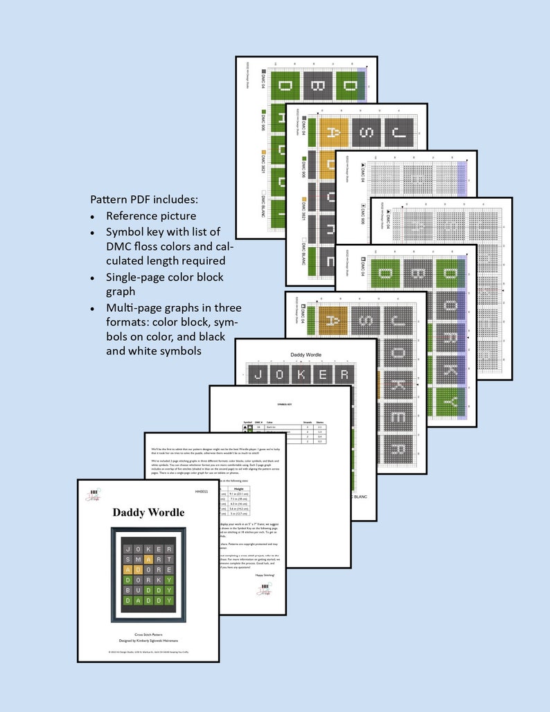 Daddy Wordle Cross Stitch Pattern - Instant PDF Download - Father's Day ...