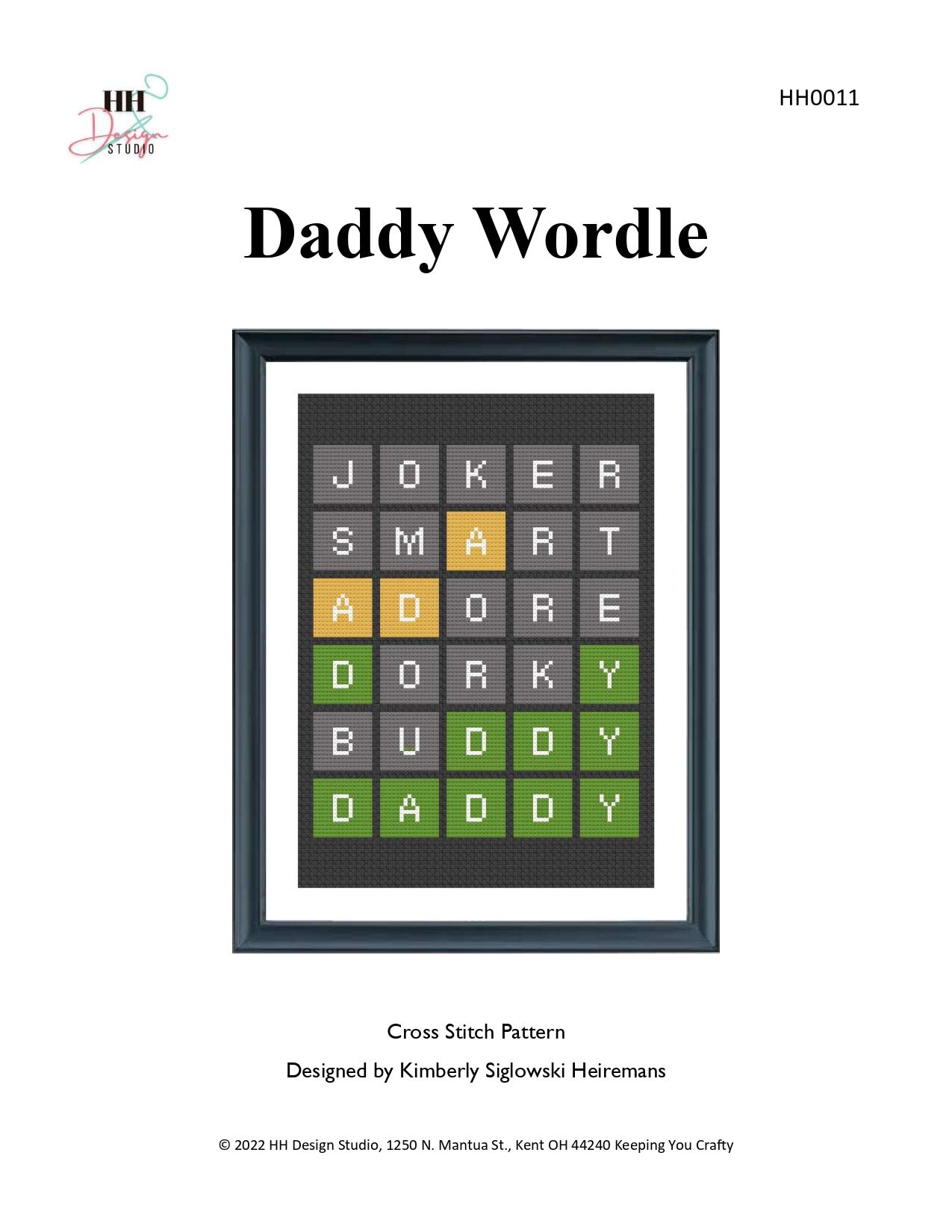 Daddy Wordle Cross Stitch Pattern - Instant PDF Download - Father's Day ...