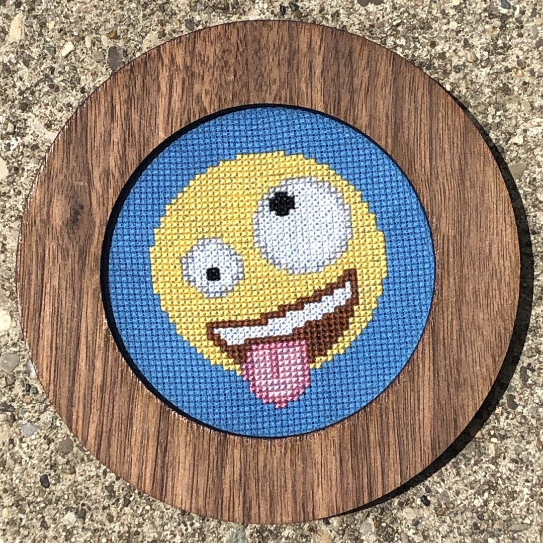 Zany Face Emoji Cross Stitch Pattern - Instant PDF Download - Beginner ...