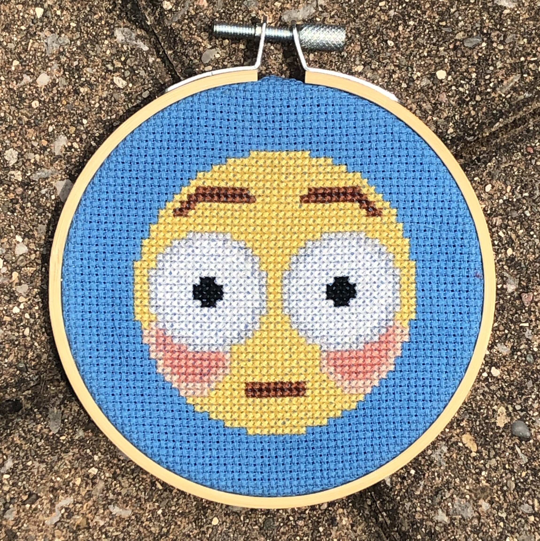 Flushed Face Emoji Cross Stitch Pattern - Instant PDF Download ...