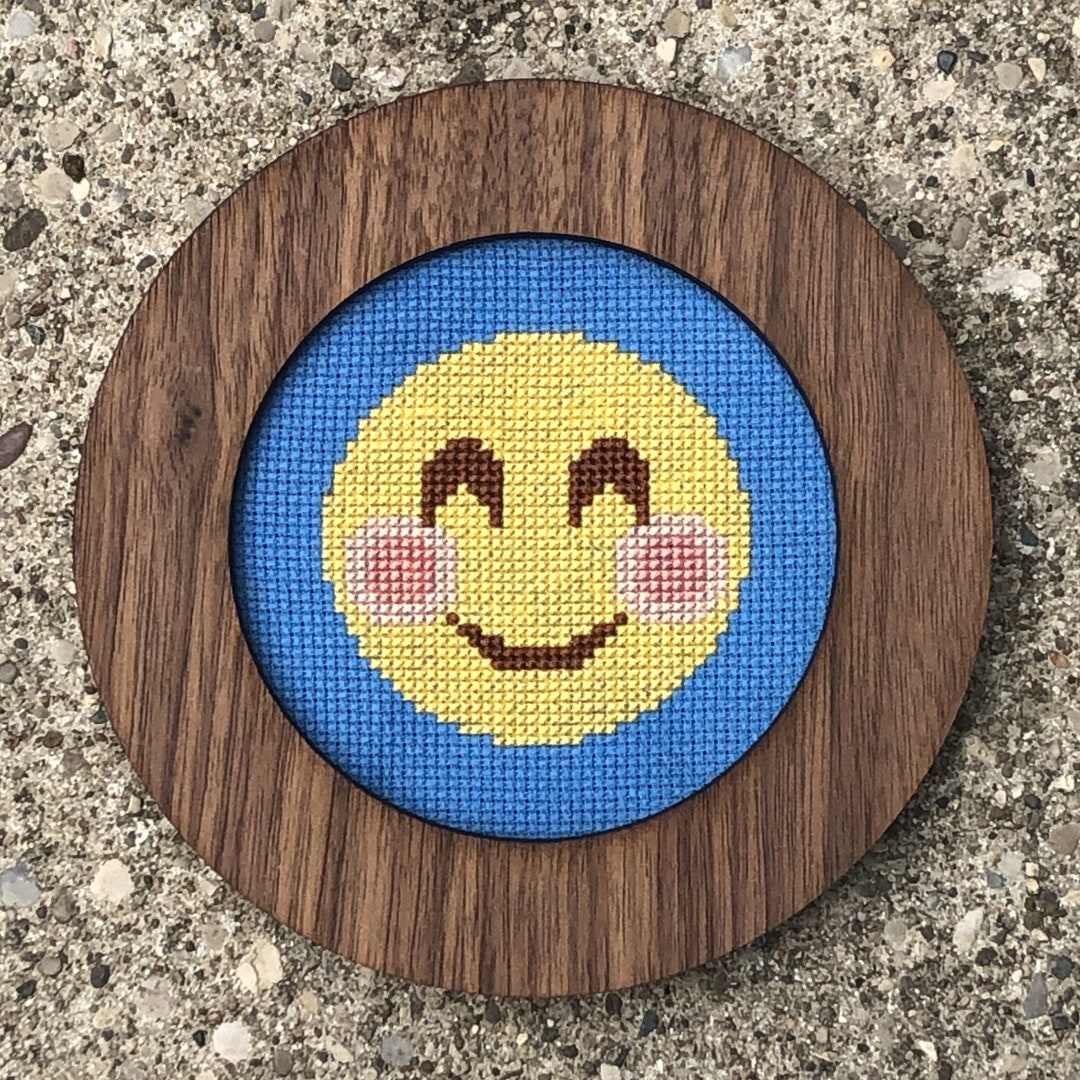 Smiling Face With Smiling Eyes Emoji Cross Stitch Pattern - Instant PDF ...