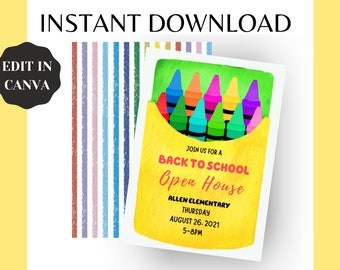 School Open House Invitation - Etsy