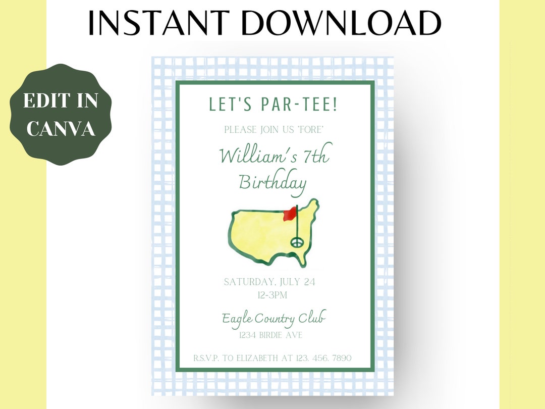 Editable Masters Party Birthday Invitation Template | Digital Download ...