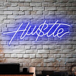 Hustle Neon Sign, Custom Neon Signs, Neon Lights, Led Neon Sign, Neon ...