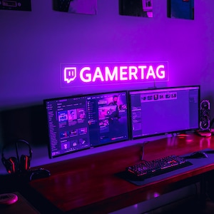 Gamer Tag Neon Sign,gamer Tag Light Sign,gamer Tag Sign,game Room Sign ...