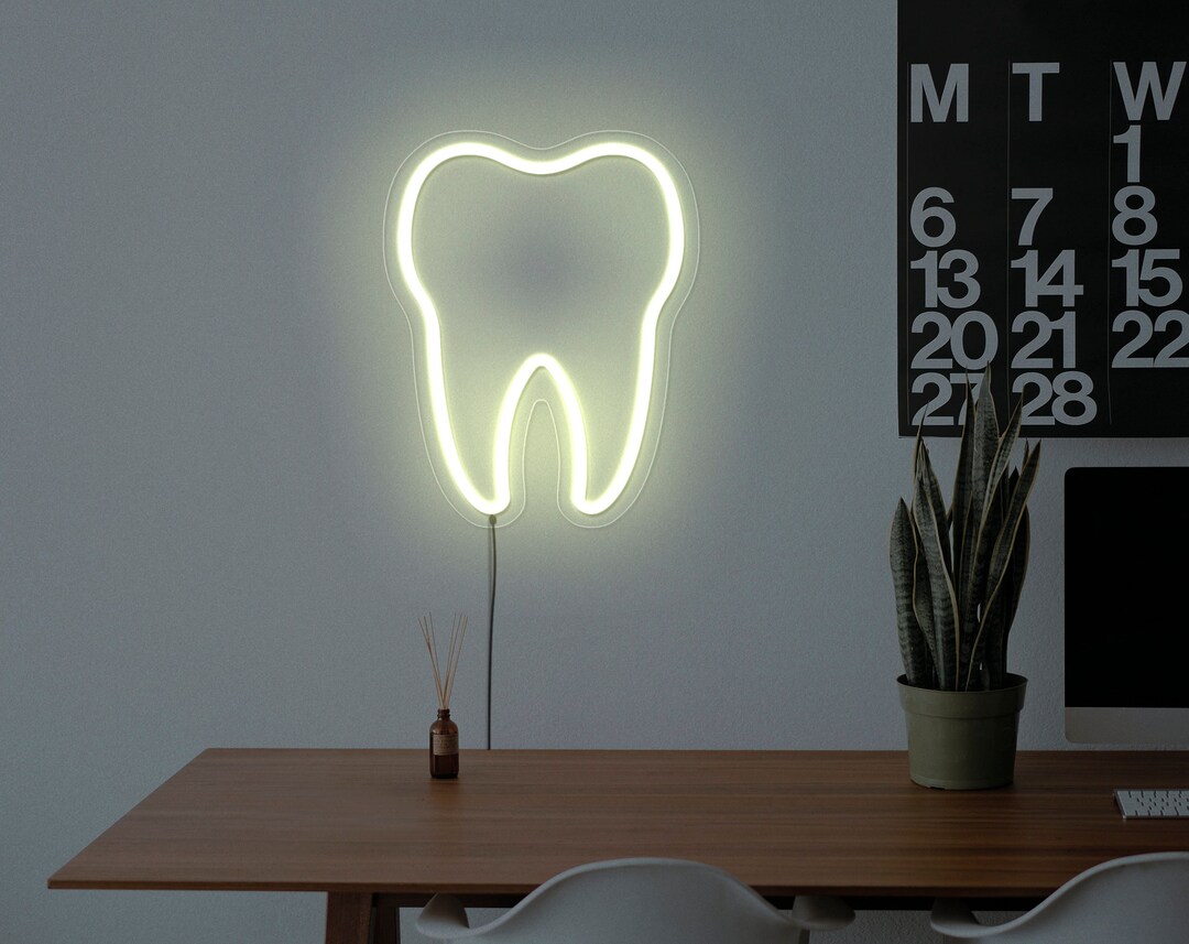 Tooth Neon Sign, Tooth Led, Dentist Neon Sign, Dentist Neon Sign, Teeth ...