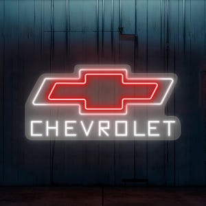 Chevrolet Neon Sign, Chevrolet Led Sign, Chevrolet Logo Sign, Car Logo ...