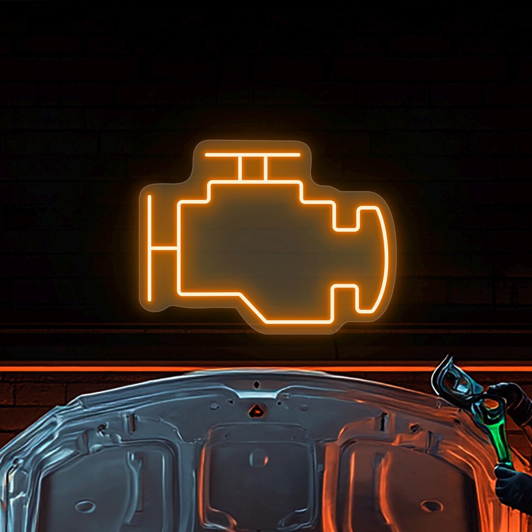 Check Engine Light, Check Engine Neon Sign, Check Engine Led Sign, Auto ...