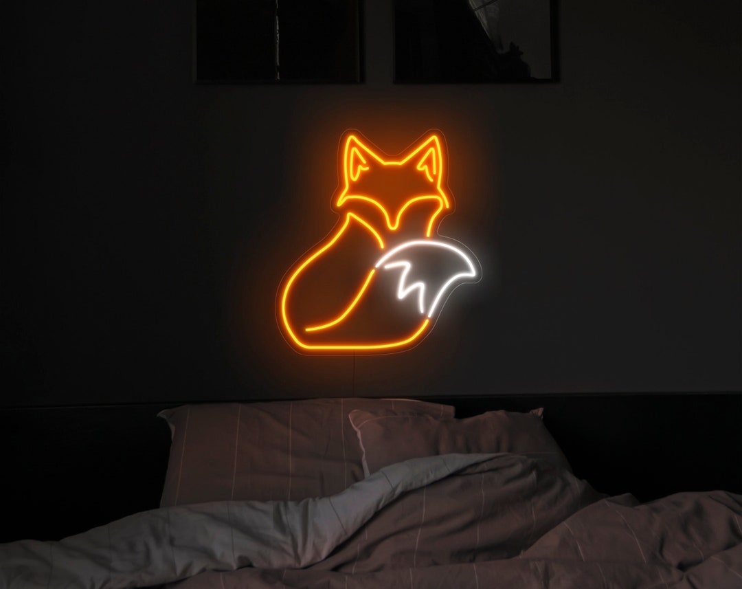 Fox Neon Sign,fox Led Sign,fox Light Sign,fox Wall Decor,fox Wall Art ...