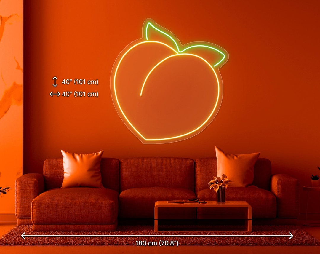 Peach Neon Sign, Peach Neon Light, Peach Led Sign, Peach Light Sign ...