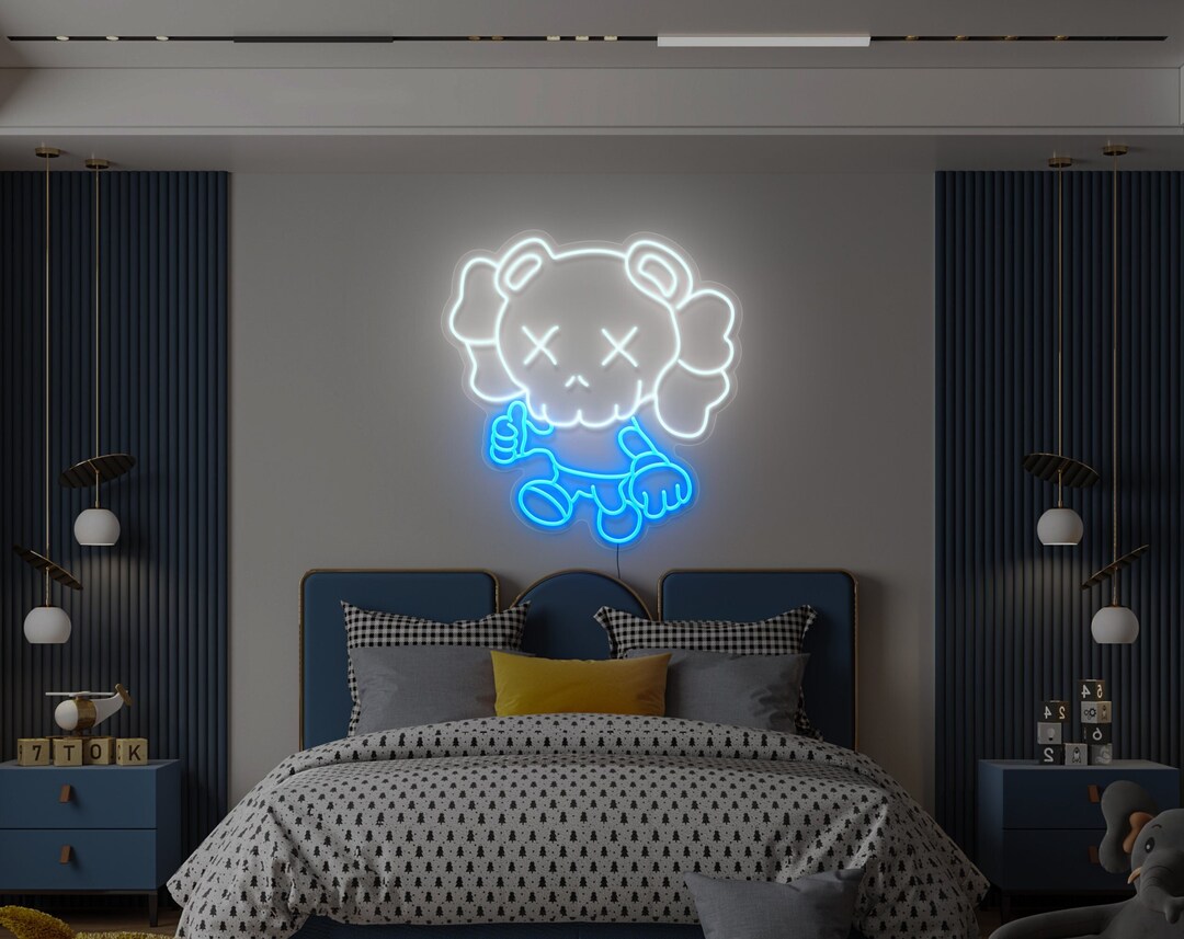 Kaw Neon Sign, Kaws Neon Sign, Kaw Wall Lights, Kaw Neon Light, Anime ...
