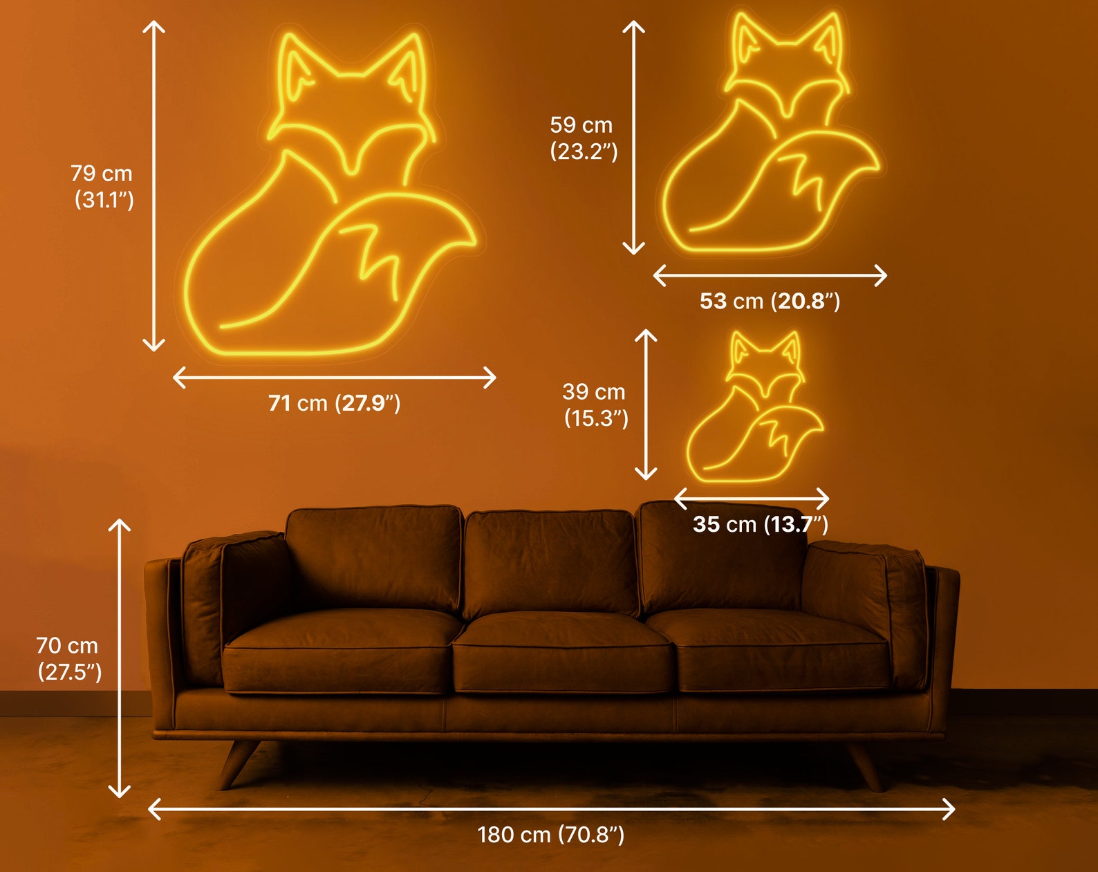 Fox Neon Sign,fox Led Sign,fox Light Sign,fox Wall Decor,fox Wall Art ...