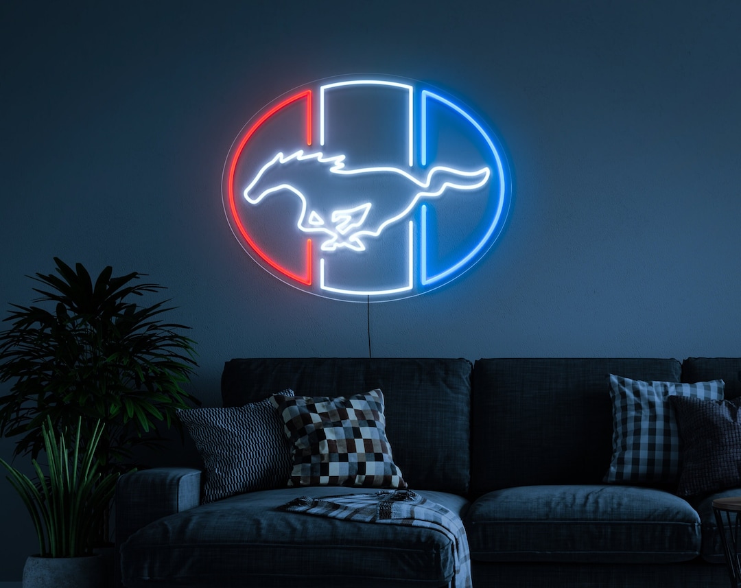 Ford Mustang Neon Sign,mustang Horse Led Sign, Mustang Neon Sign ...