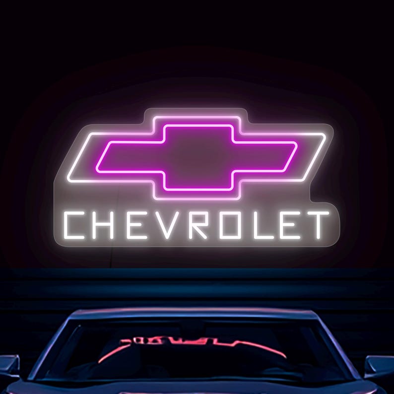 Chevrolet Neon Sign, Chevrolet Led Sign, Chevrolet Logo Sign, Car Logo ...