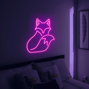 Fox Neon Sign,fox Led Sign,fox Light Sign,fox Wall Decor,fox Wall Art ...