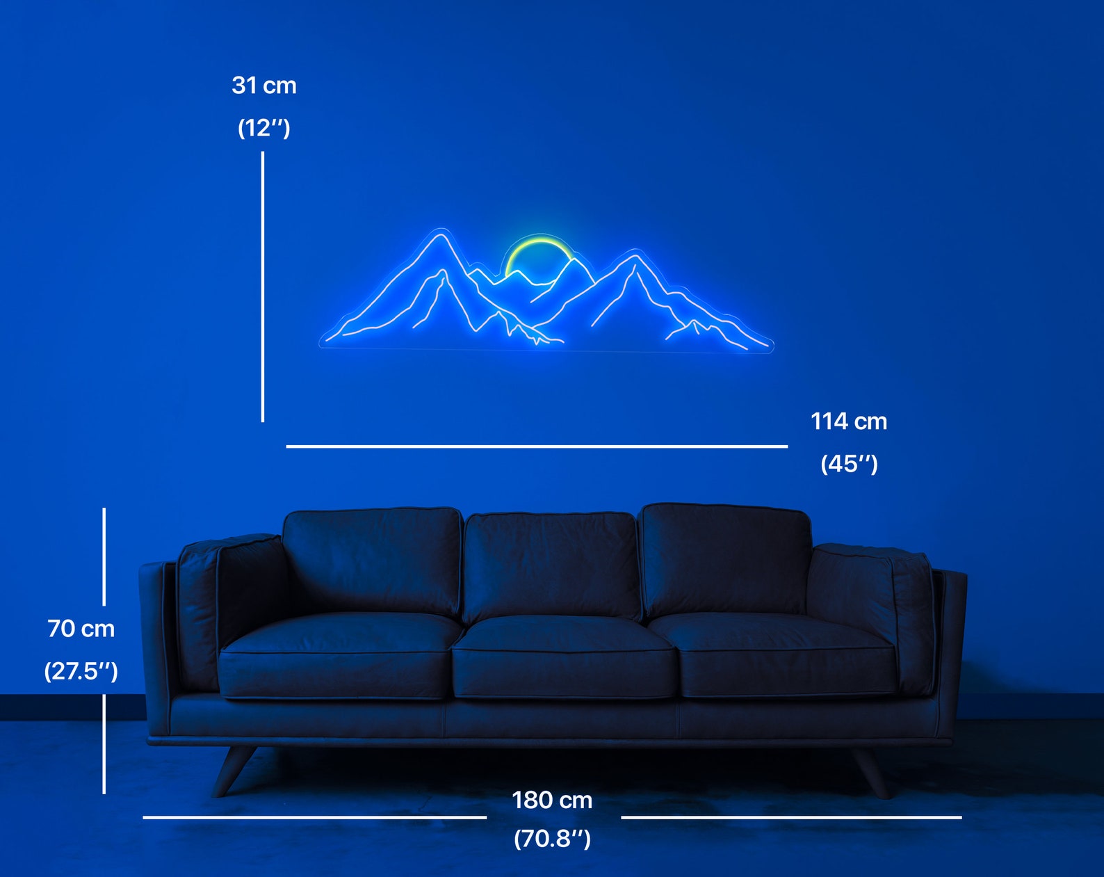 Mountain Neon Signmountain Led Signmountain Wall Art - Etsy