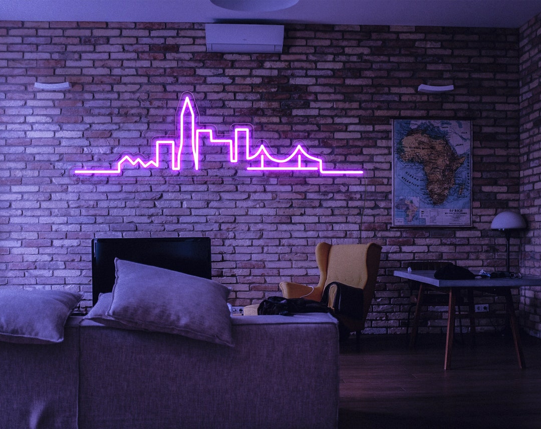City Skyline Neon Sign,college Dorm Decor,skyline Neon Light Gift ...