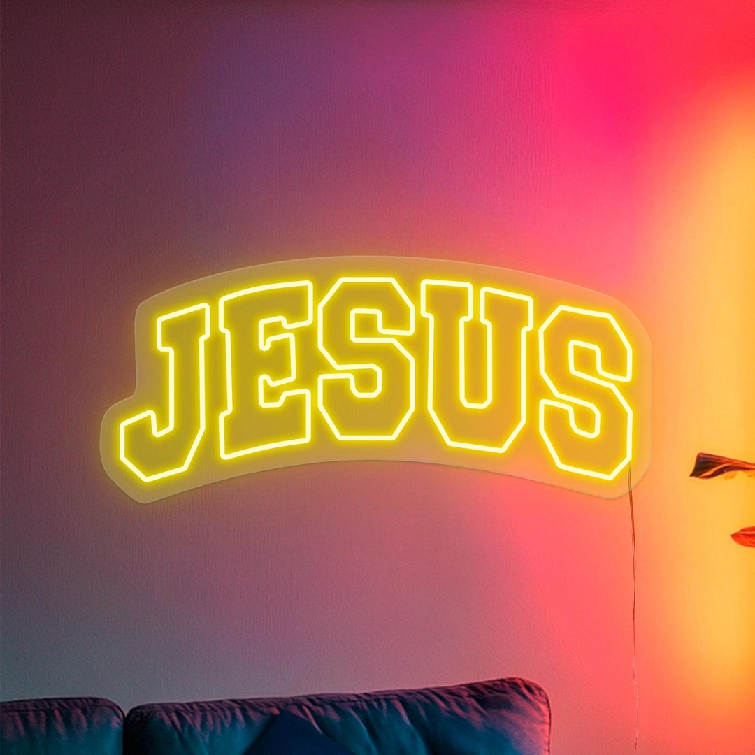 Jesus Neon Sign, Jesus Light Art, Jesus Led Sign, Jesus Christ Artwork ...